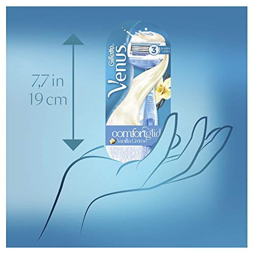 Gillette Venus Comfortglide Women's Razor Refills, Vanilla Creme, 4 Count, Womens Razors/Blades