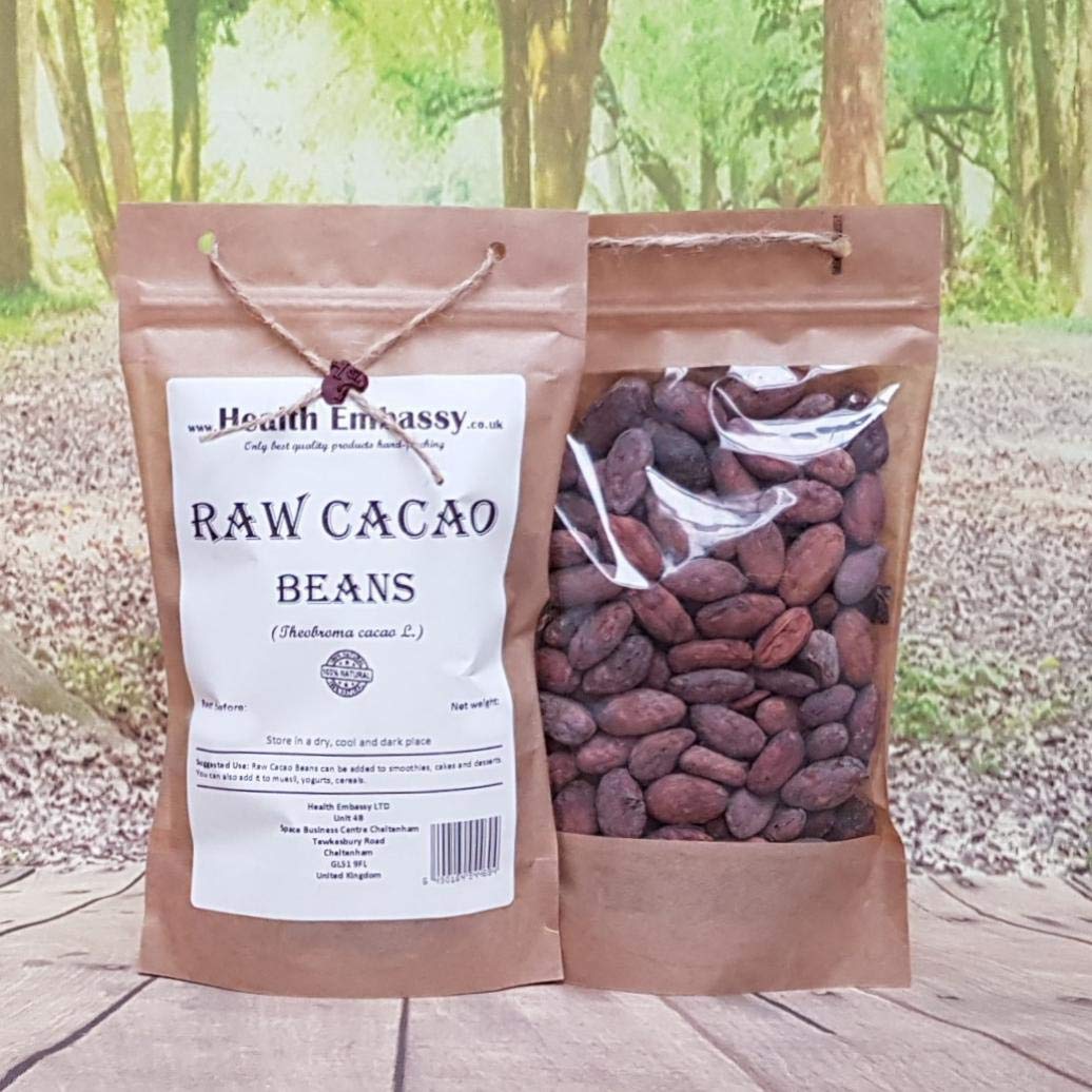 Health Embassy Raw Cacao Beans (Theobroma cacao L.) (225g)