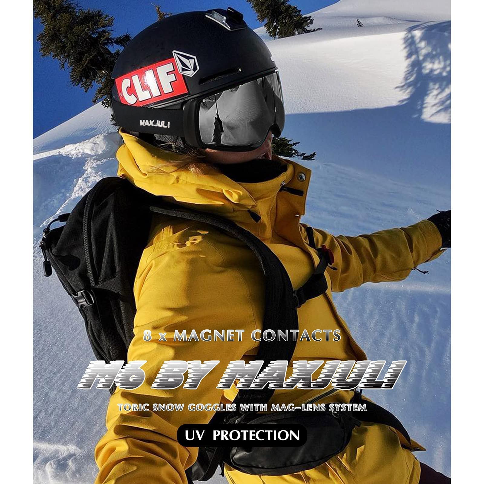 JULI Eyewear MAXJULI Ski Goggles,Snow Snowboard Goggles for Men Women Snowmobile Skiing Skating