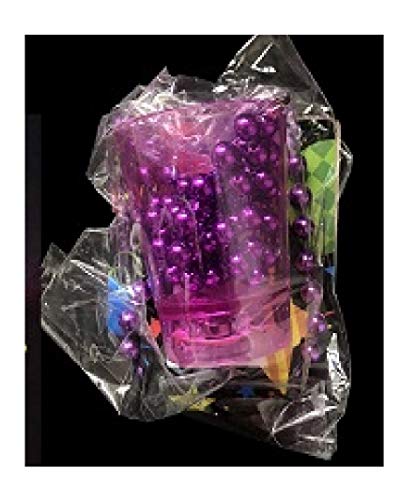 Light Up Flashing LED Shot Glass Mardi Gras Bead Necklace - 12 Pack - Tons of fun for that next party or New Year's Eve