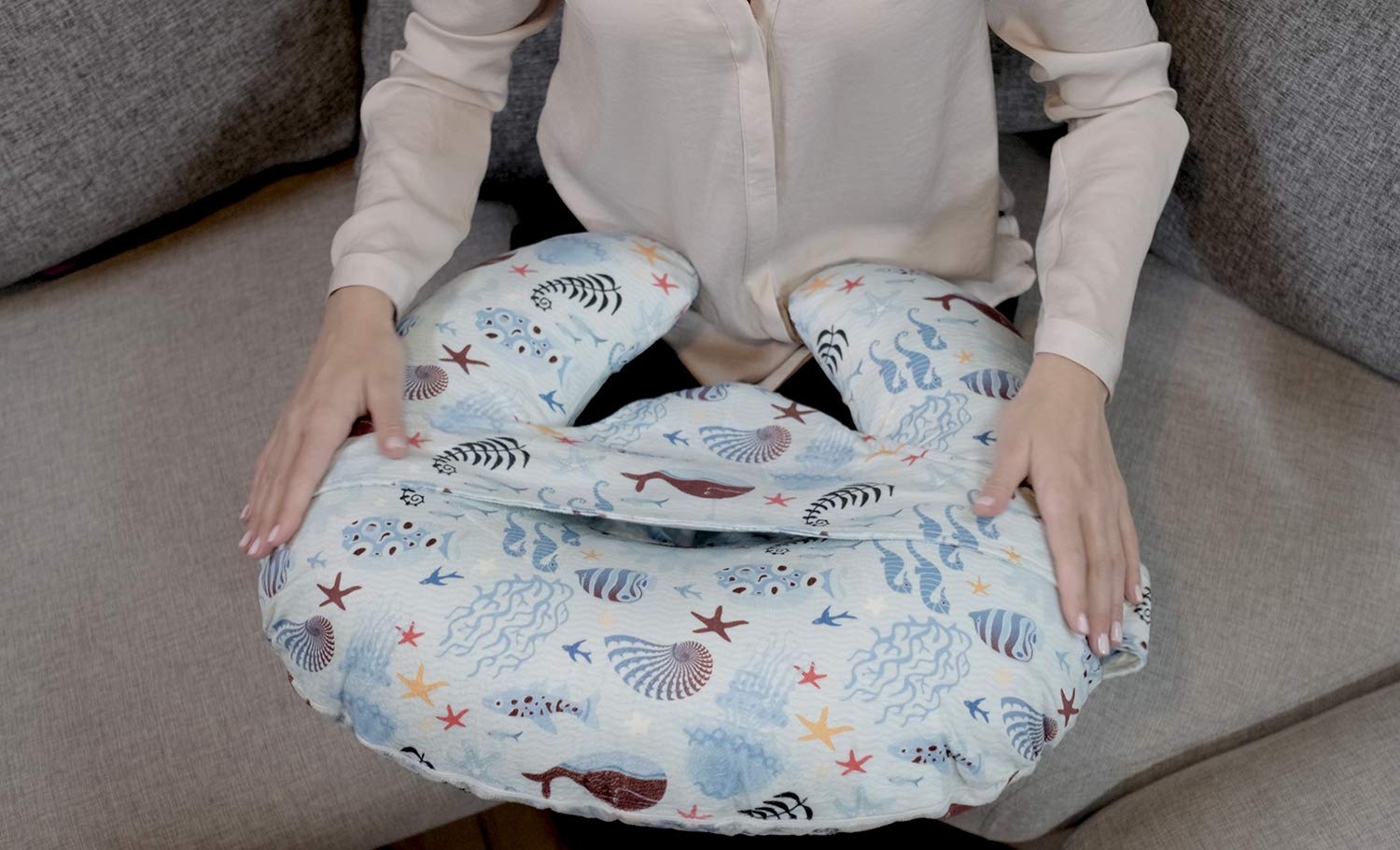 Nursing Pillow Nest Supporting Best Breastfeeding Pillow Gifts for Mom Registry Must Have Removable Washable Cotton Cover