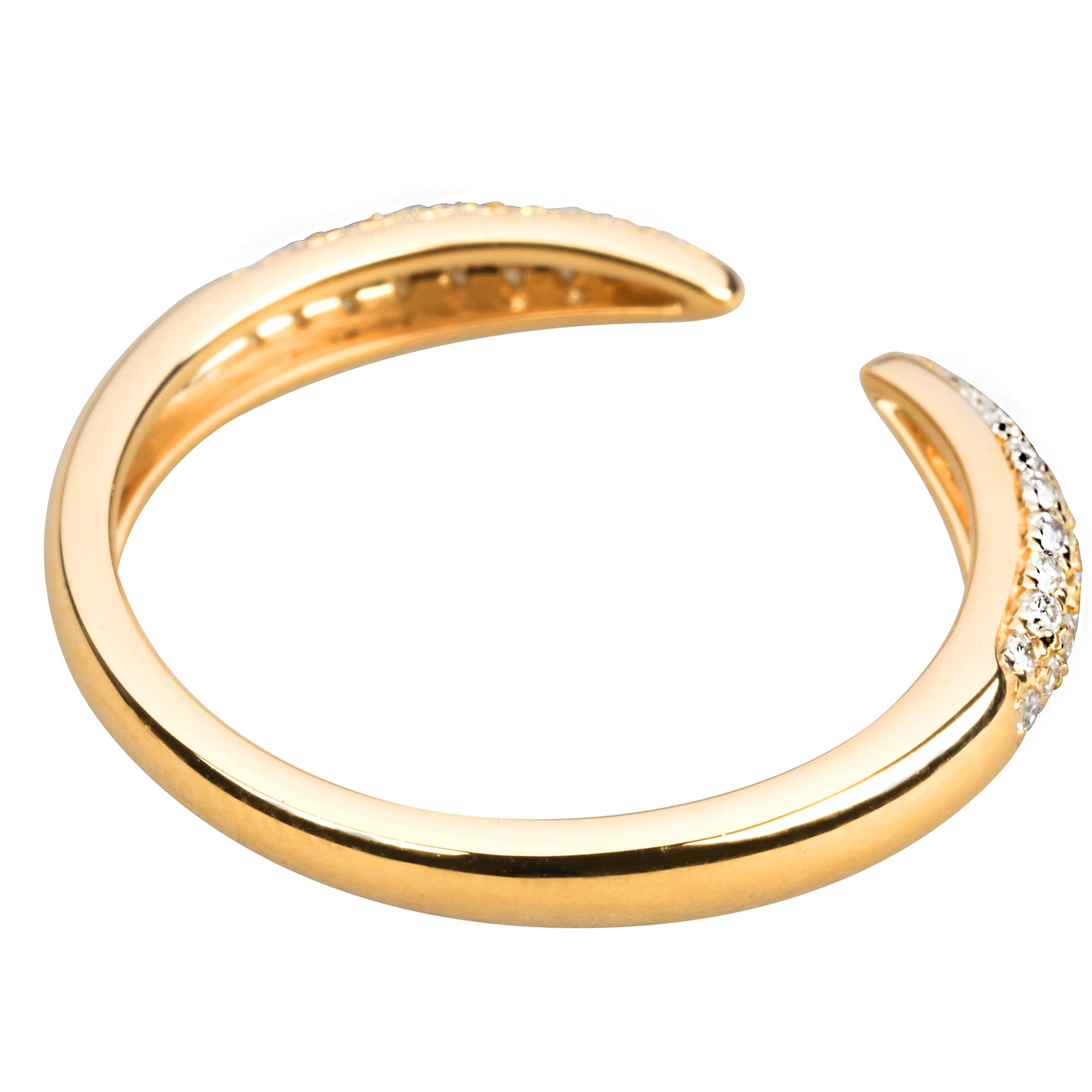 JULIETTE COLLECTION 14K Yellow Gold Diamond Open Claw Ring for Women - Size 6
