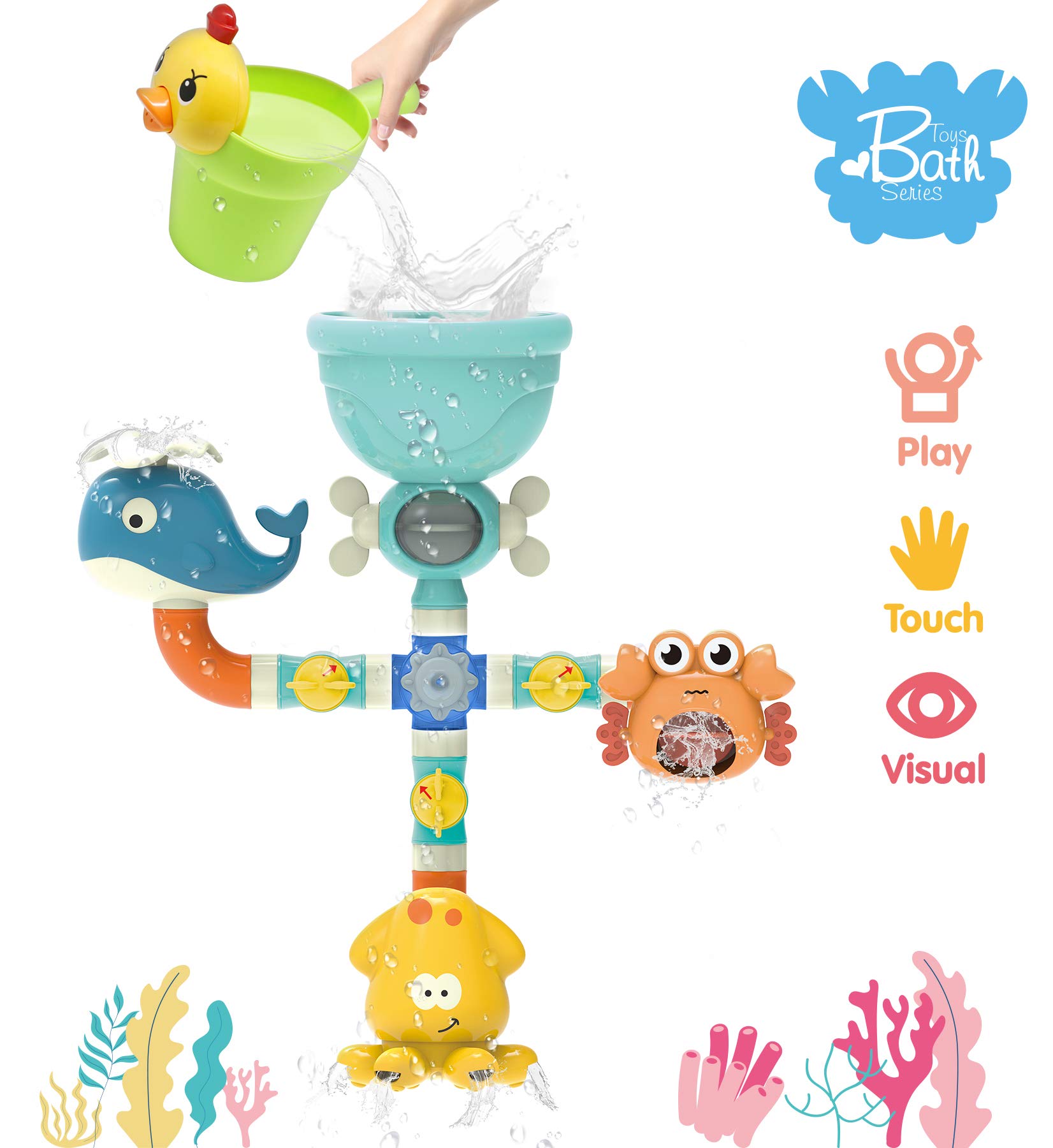 HOMILY Bath Toys Waterfall Bath Wall Bathtub Toys for Baby Toddler Kids
