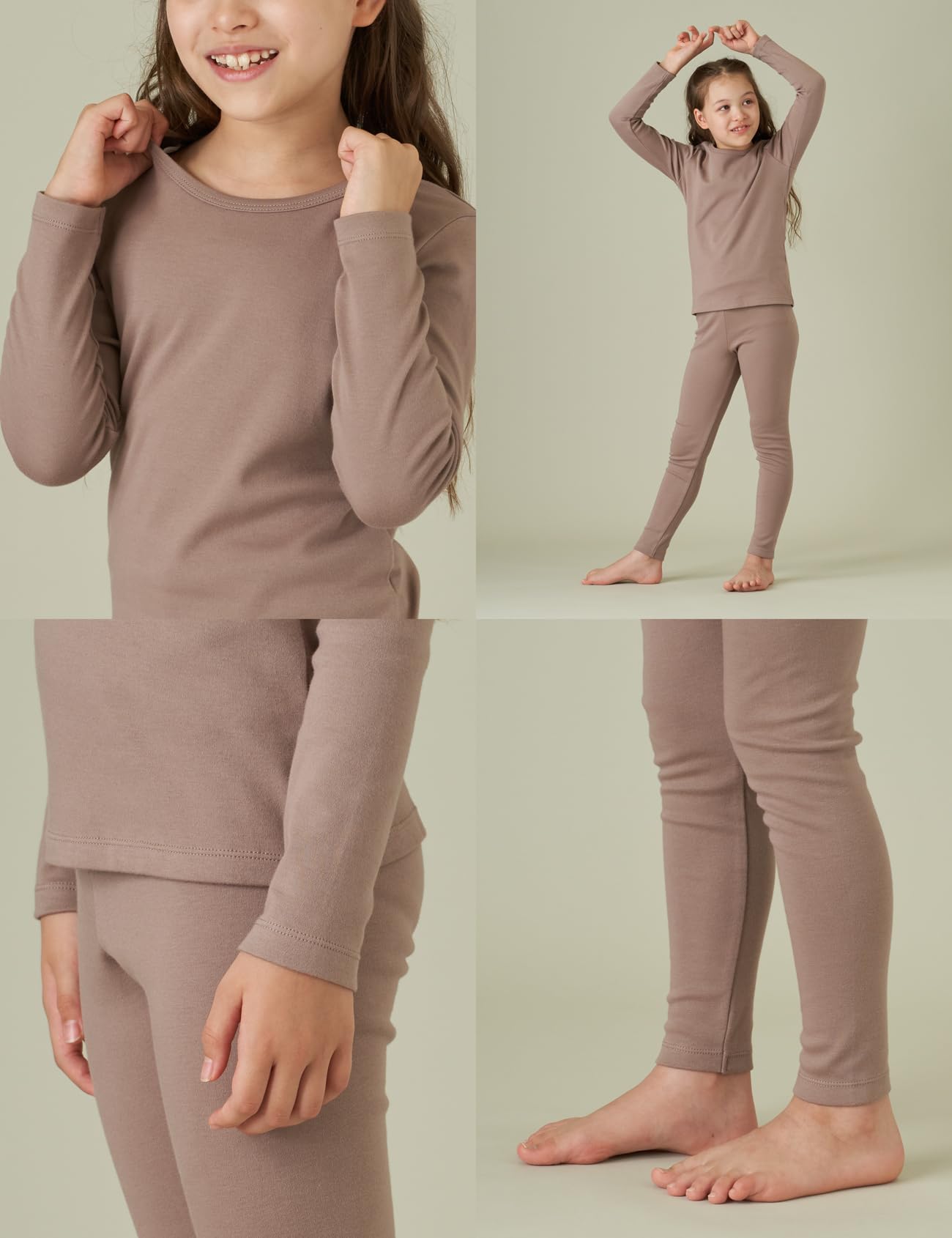 LAPASA Boy Thermal Underwear Set 100% Cotton Soft Long Johns Base Layer Kids Top Long Sleeves & Bottom Winter B10 11-12 Years Heather Gray