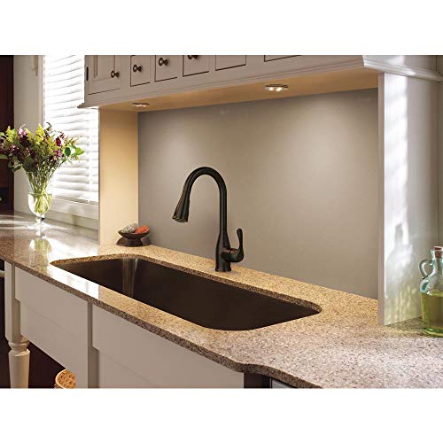 MOEN Kaden Single-Handle Pull-Down Sprayer Kitchen Faucet with Reflex and Power Clean in Mediterranean Bronze
