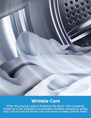 Midea MLTE37N1BWW Electric Dryer, Sensor Dry, Wrinkle Care, Air Fluff, Easy-Using Control Panel, 12 Total Cycles, 6.7 Cu.ft, White