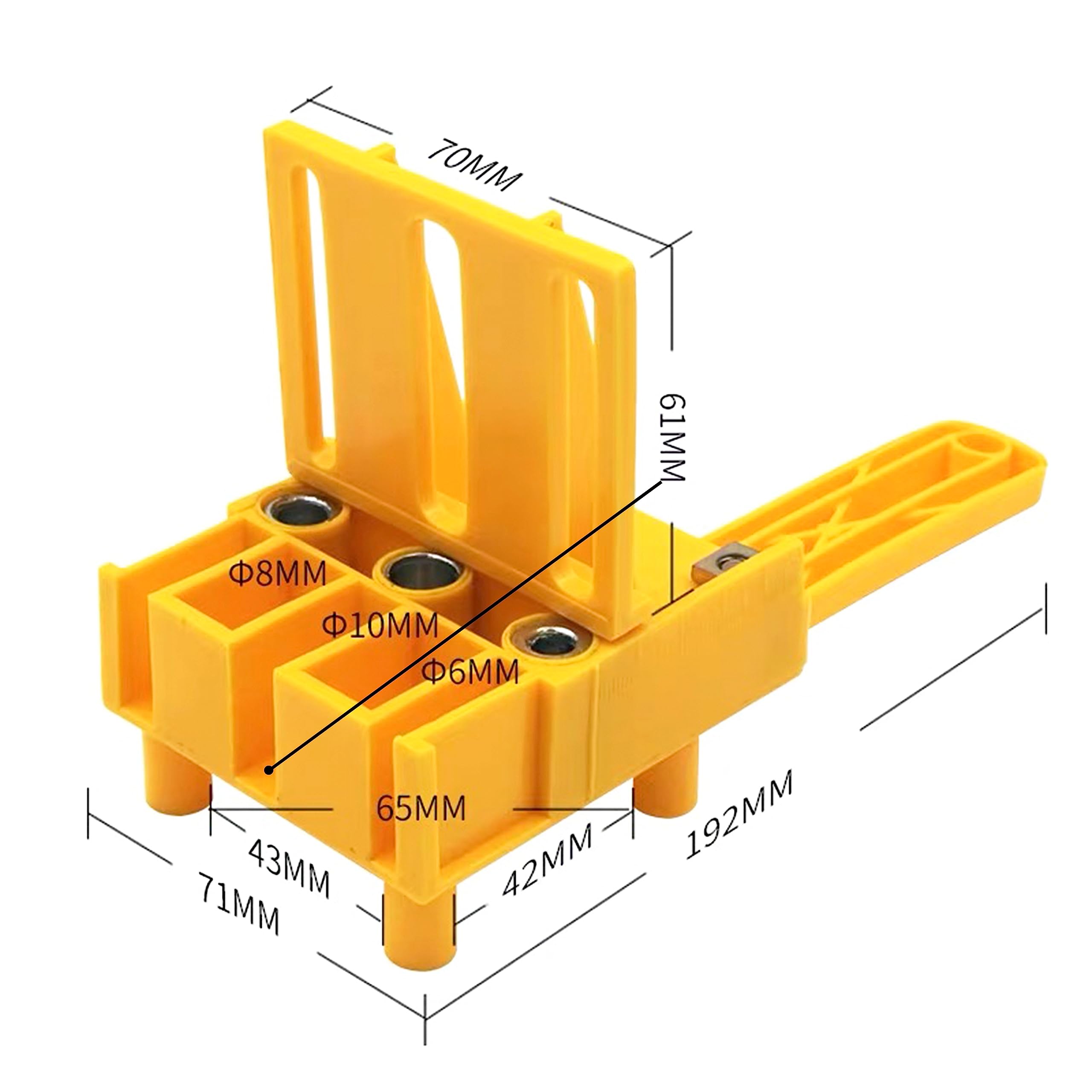 INDPROD Handheld Dowel Jig 15pcs,Pocket Hole Jig Kit for woodworking,3 Metal Bushing Sizes 6mm 8mm 10mm,Hole Screw Jig Positioner,Punch Locator Includes Removable Dowels Hex Key Self-Centering Pins