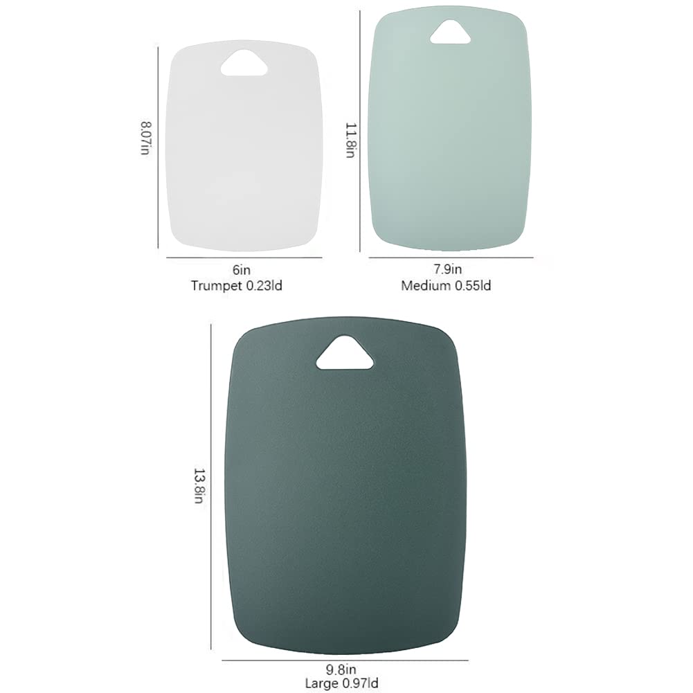 Kitchen Cutting Board Set of 3, BPA Free, Cutting board Set,Reversible Use, Cutting Boards for Kitchen Dishwasher Safe, Meat Cutting Board, Veggies, Green