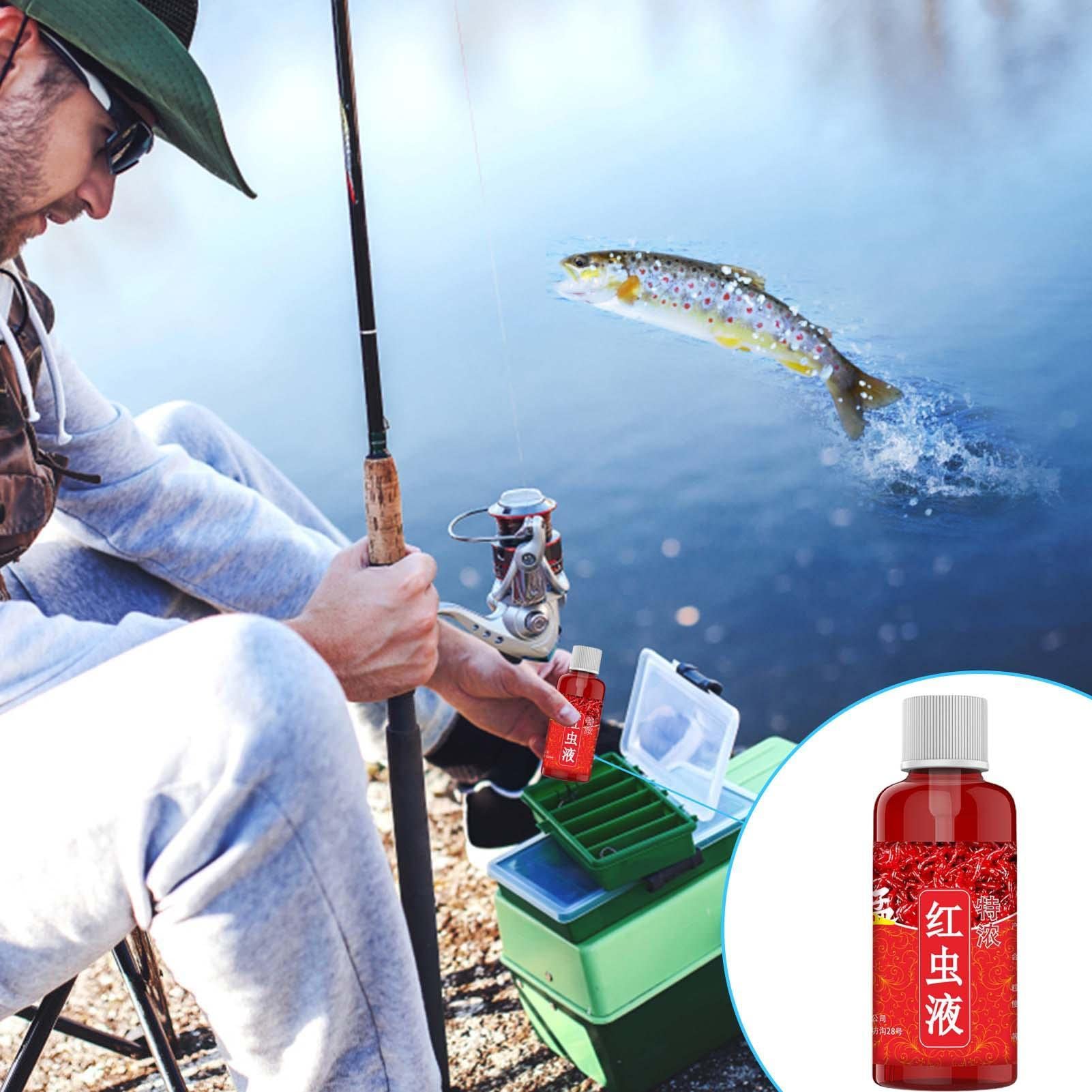 moluo Concentrated Red Worm Liquid, Fishing Lures Additive Bait Liquid, Fishing Lures Baits, Fish Bait Attractant Enhancer, Smell Lure Tackle Liquid for Trout Cod Carp Bass