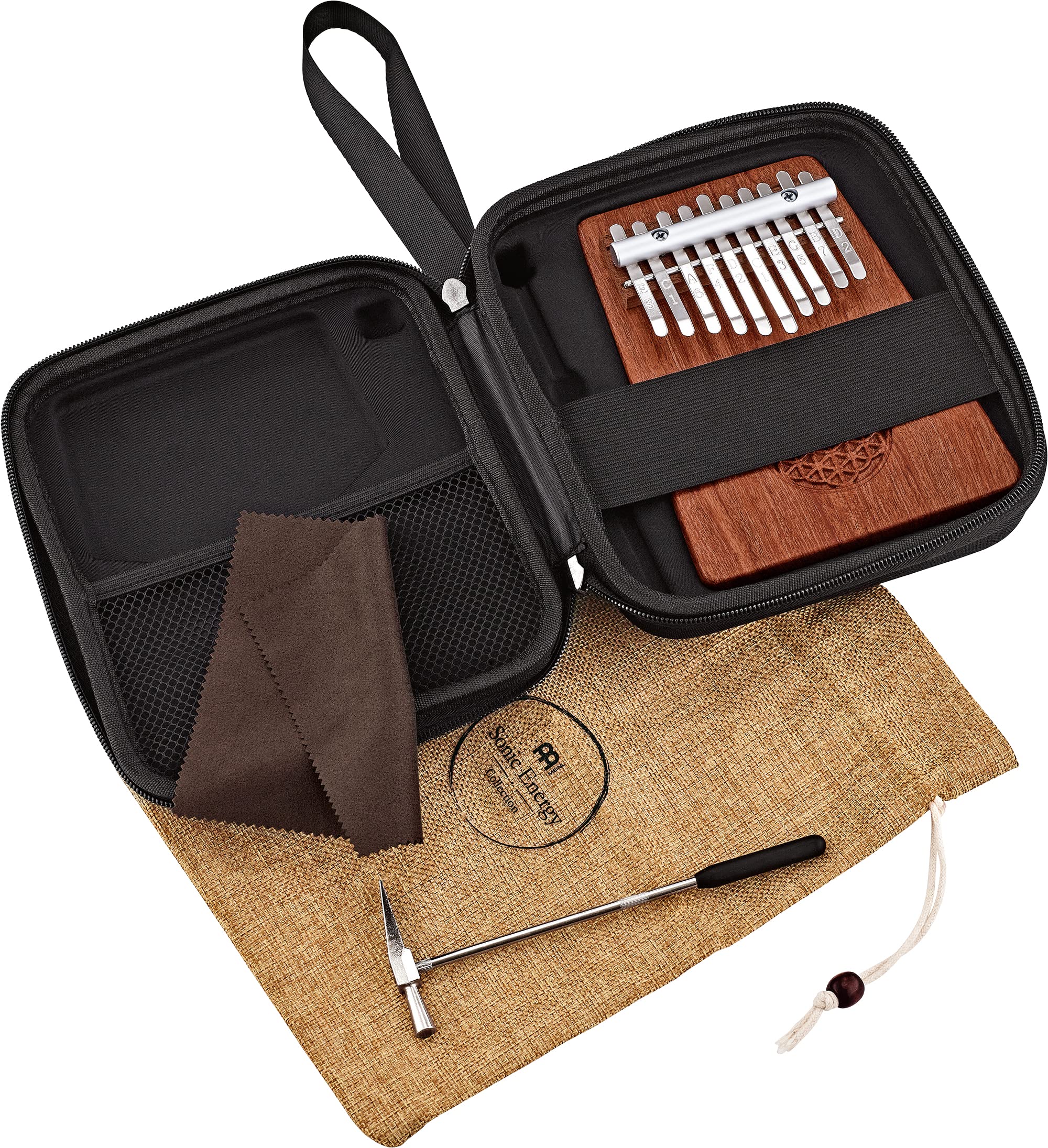 Kalimba Thumb Piano, 10 Keys β Includes Tuning Hammer and Case β For Meditation, ASMR, Sound Therapy and Yoga, 2-YEAR WARRANTY