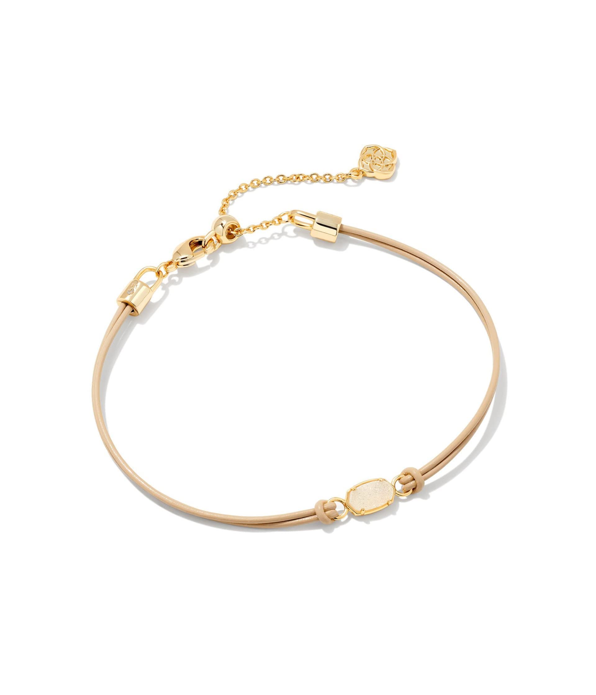 Kendra Scott Emilie Corded Bracelet Gold Iridescent Drusy One Size