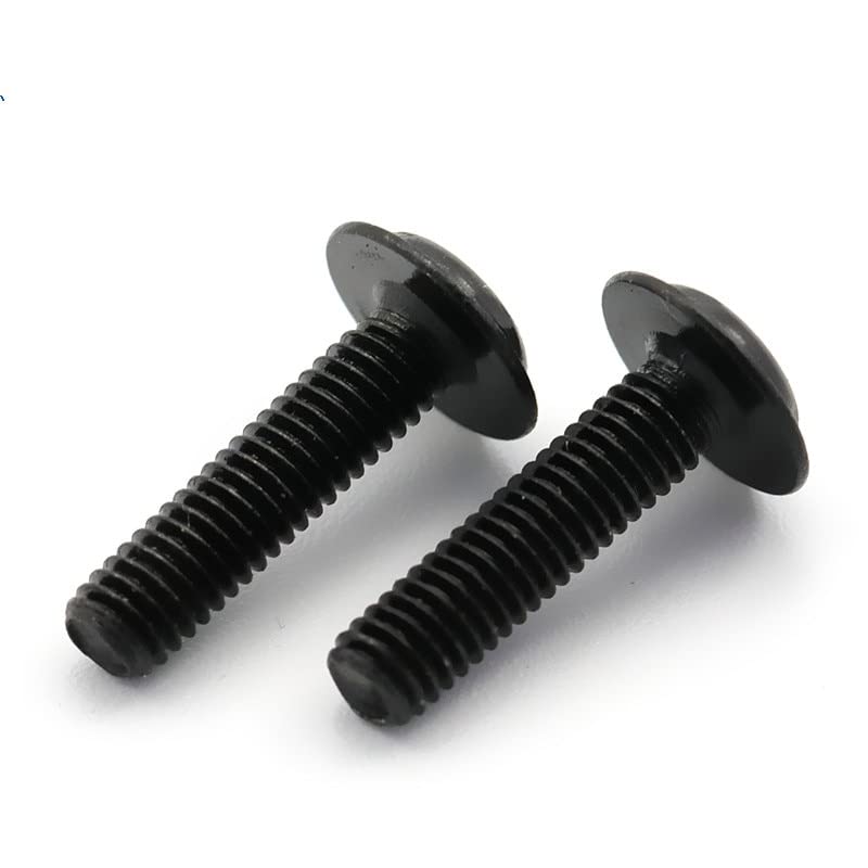 NTTHAM 50PCS PWM Black M3 Pan Padded Screws Referral Computer Case Chassis Fixed Motherboard Screws with Pad DIN967 (Size: M3, Length: 6mm)
