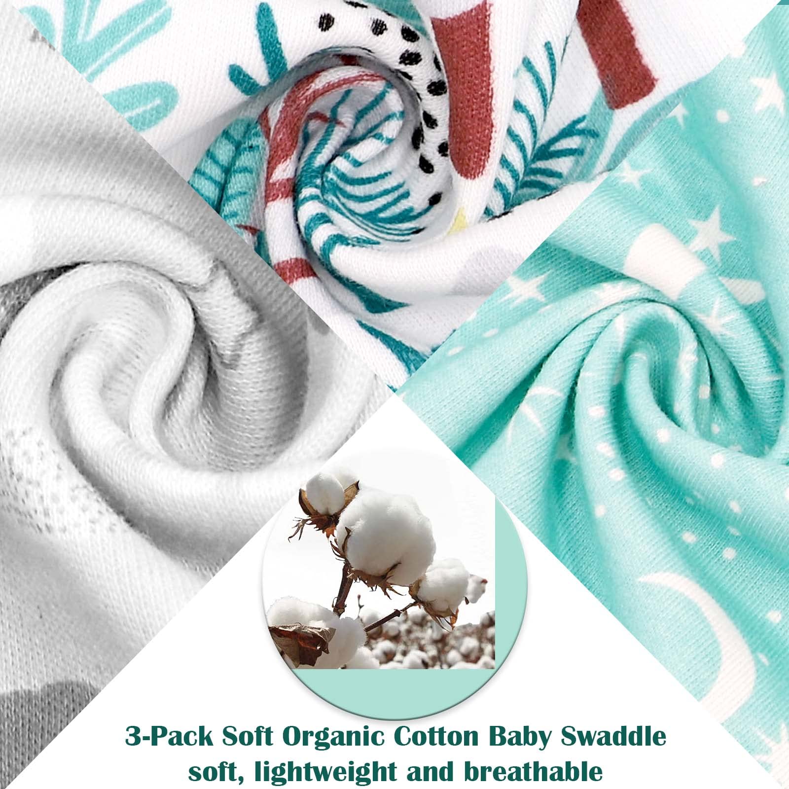 Newborn Swaddle Blanket with Beanie Set,Soft Stretchy Cocoon Sack for 0-3 Months Baby Boys and Girls