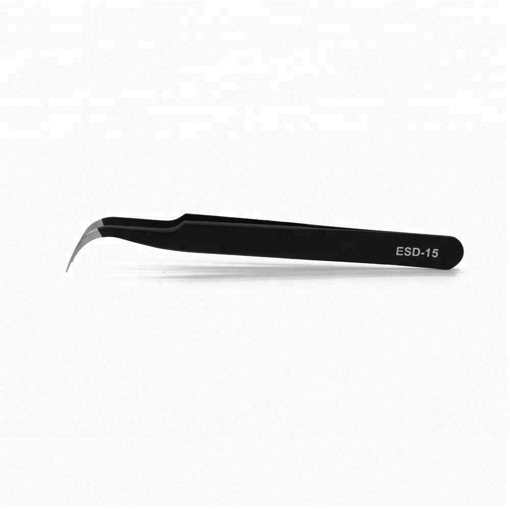 Industrial Anti-static Stainless Steel Tweezers Personal Care Eyebrow/Eyelash Tweezers (ESD15)