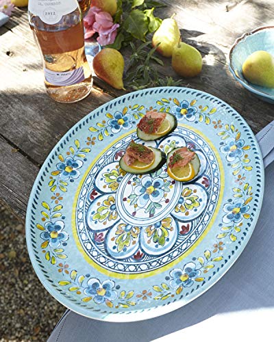 Le Cadeaux Madrid 16" Platter, Turquoise