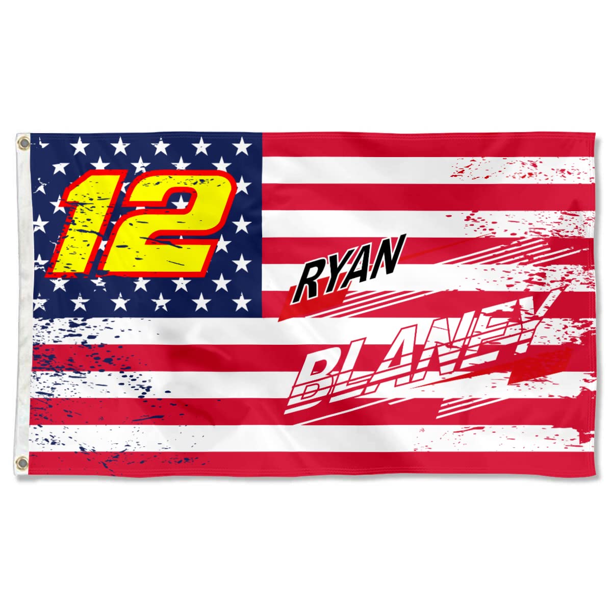 Hiuynn checked flag Ryan Blaney #12 House Garden Lawn Indoor Outdoor Flag 3x5Feet decor