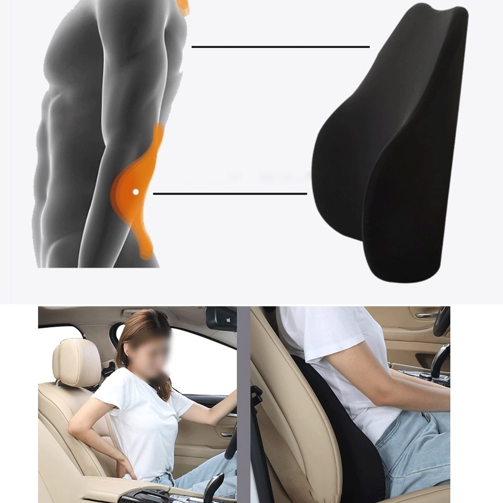 KIFRAL Neck Pillow Soft Car Pillow Lumbar Support Cushion Car Seat Cushion Memory Foam Polyester Back Cushion Relief Pillow (Color : 5)