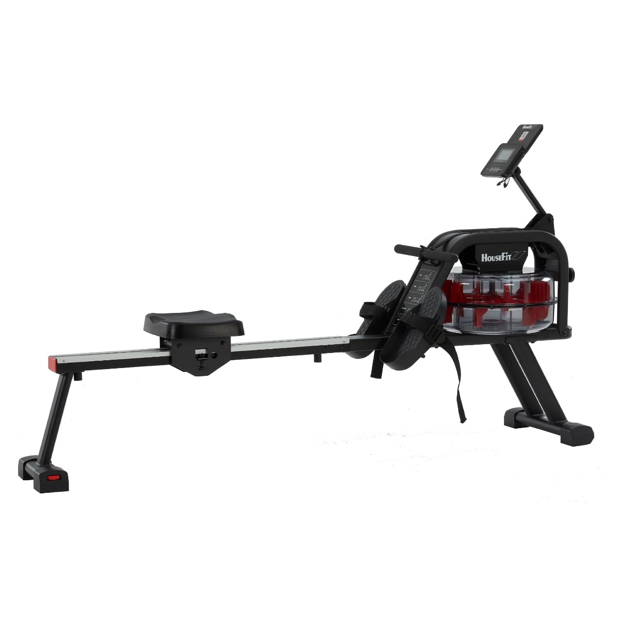 HouseFit Water Rower Rowing Machine with 330Lbs Weight Capacity for Home use Water Row Machine Exercise Equipment with iPad and Phone Support LCD Digital Monitor