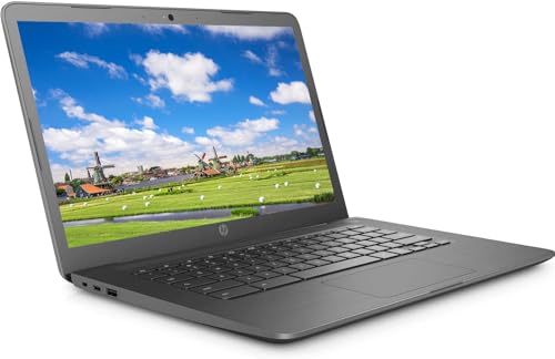 HP 14” HD IPS Chromebook, AMD Processor Up to 2.39GHz, 4GB Ram, 64GB Storage, Ultra-Fast WiFi Speed, Chrome OS, Dale Gray(Renewed)