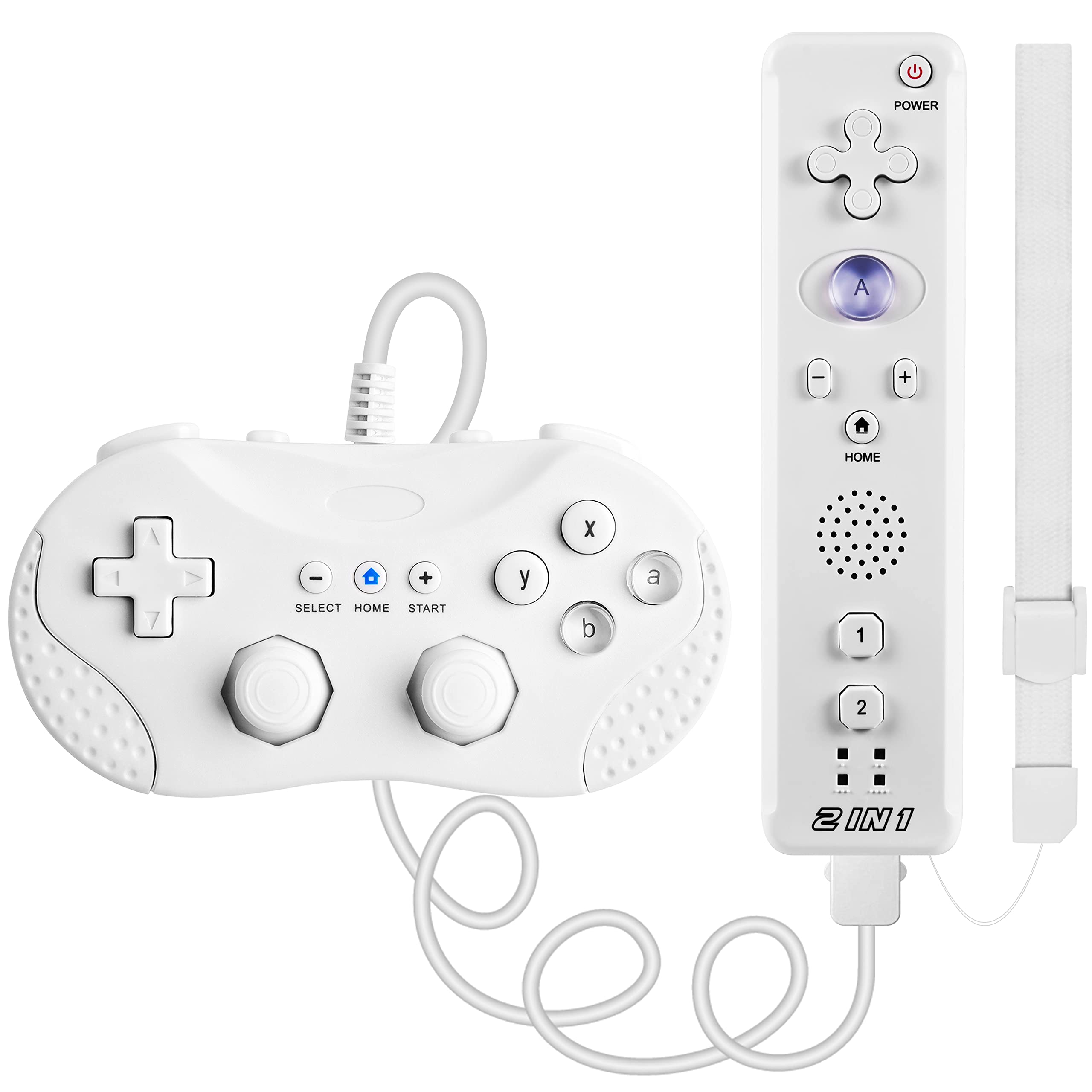 MODESLAB Classic Controller Compatible for Wii/Wii U/NES Classic Edition (NES Mini) / SNES Mini, Classic Console Game pad Joypad for Wii Wii U (White)