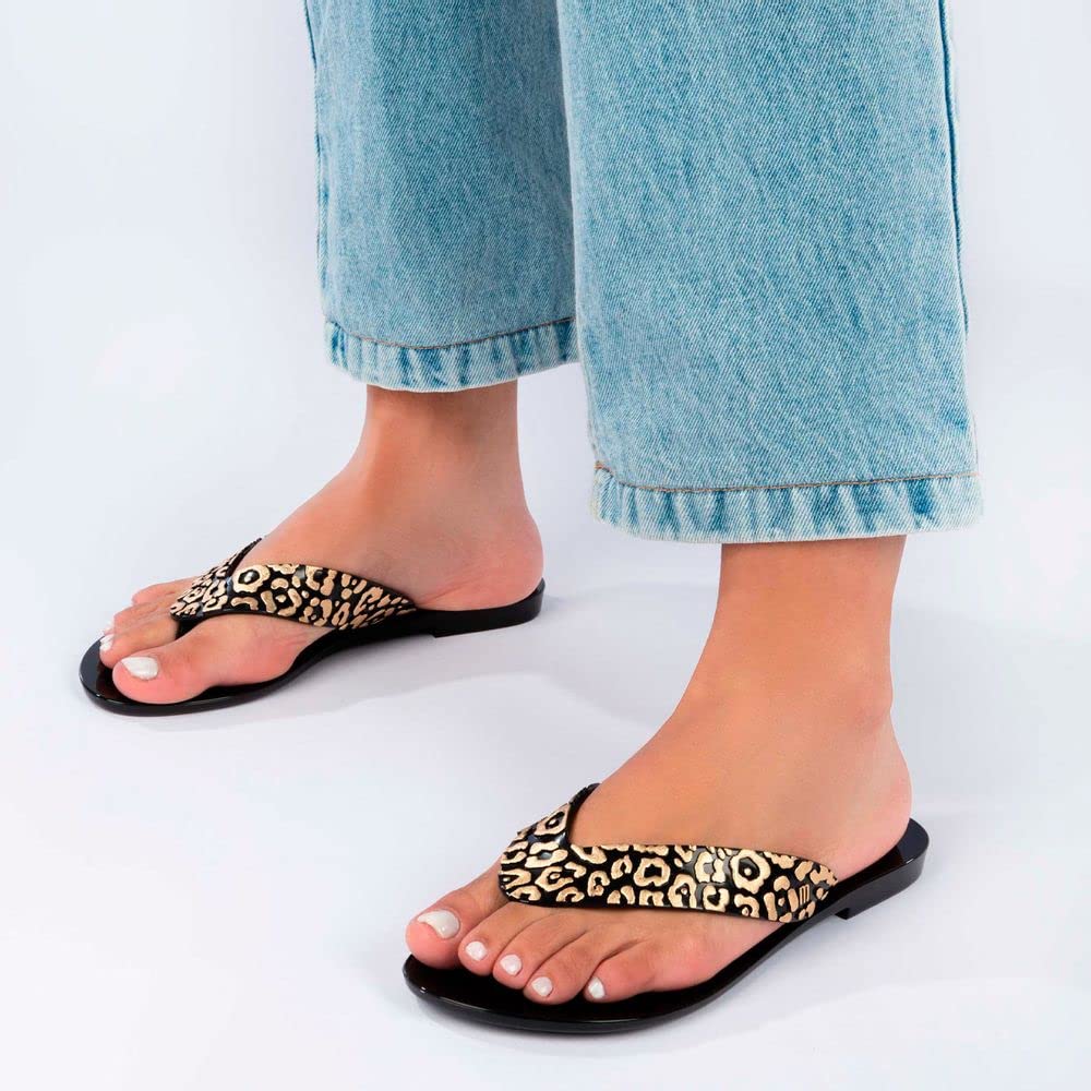 Melissa Womens Savage Flip Flops Sandals Black 10.5