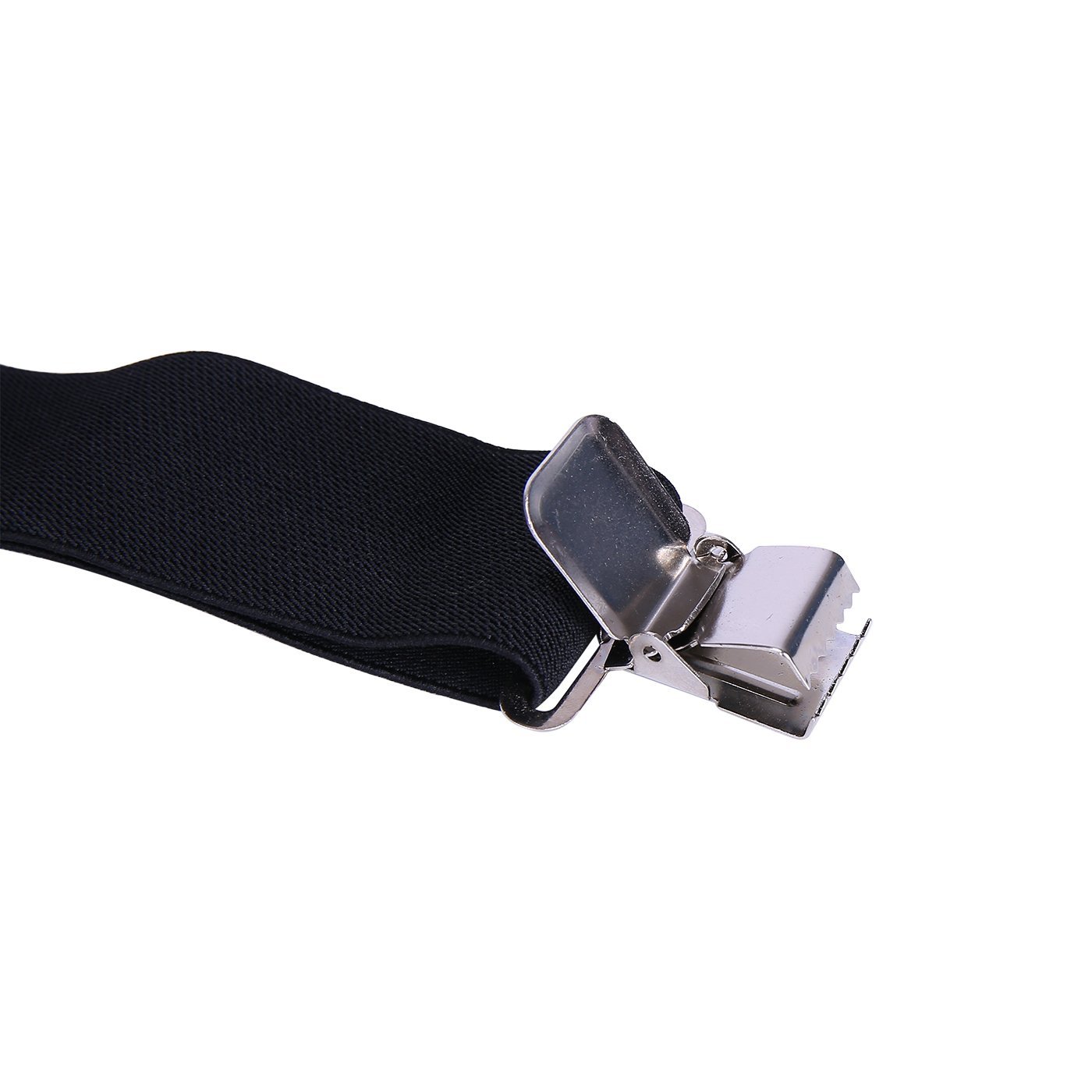 HDE Men's Solid Straight Black Suspenders Strong Clips X-Back Utility Braces