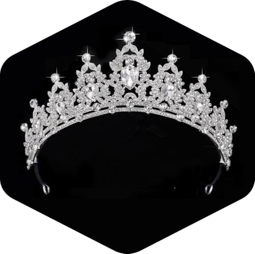 Kamirola Silver Crystal Tiaras for Women, Wedding Tiaras and Crowns for Women Tiaras Birthday Party Princess Queen Crown Hair Accessories Bride Rhinestone headbands for women