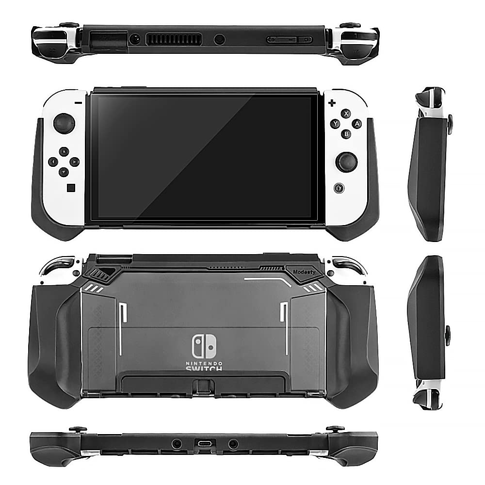 Modesty Dockable Case Compatible with Nintendo Switch OLED 2021, [Lightweight Series ] Upgraded Protective Dockable Cover, Ergonomic Comfort TPU Grip Case for Nintendo Switch OLED Console and Joy-Con
