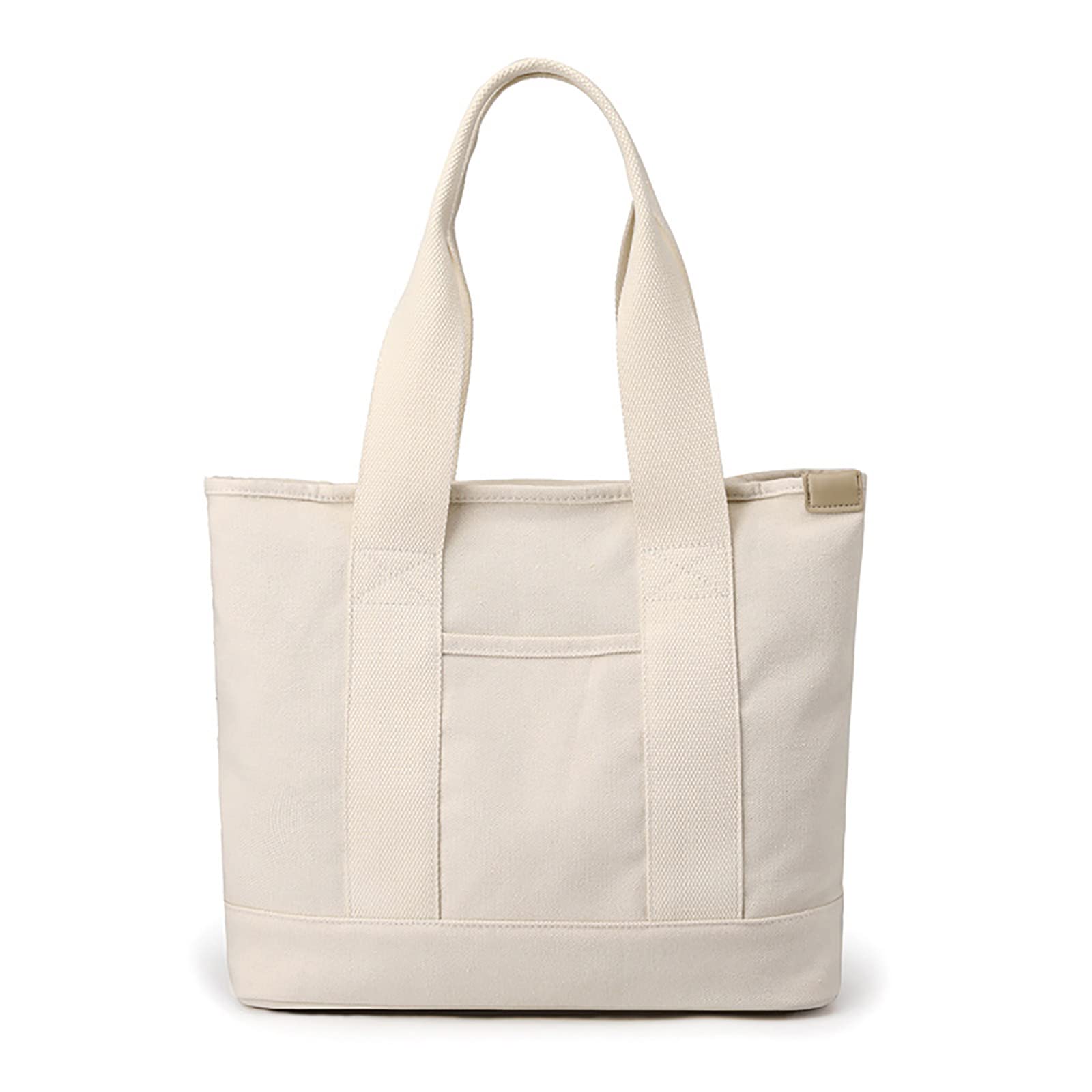 MQSHUHENMY Large Capacity Multi-Pocket Handbag, Canvas Tote Bags for Women, Satchel Bag Stylish for Work Daily Travel (Beige)