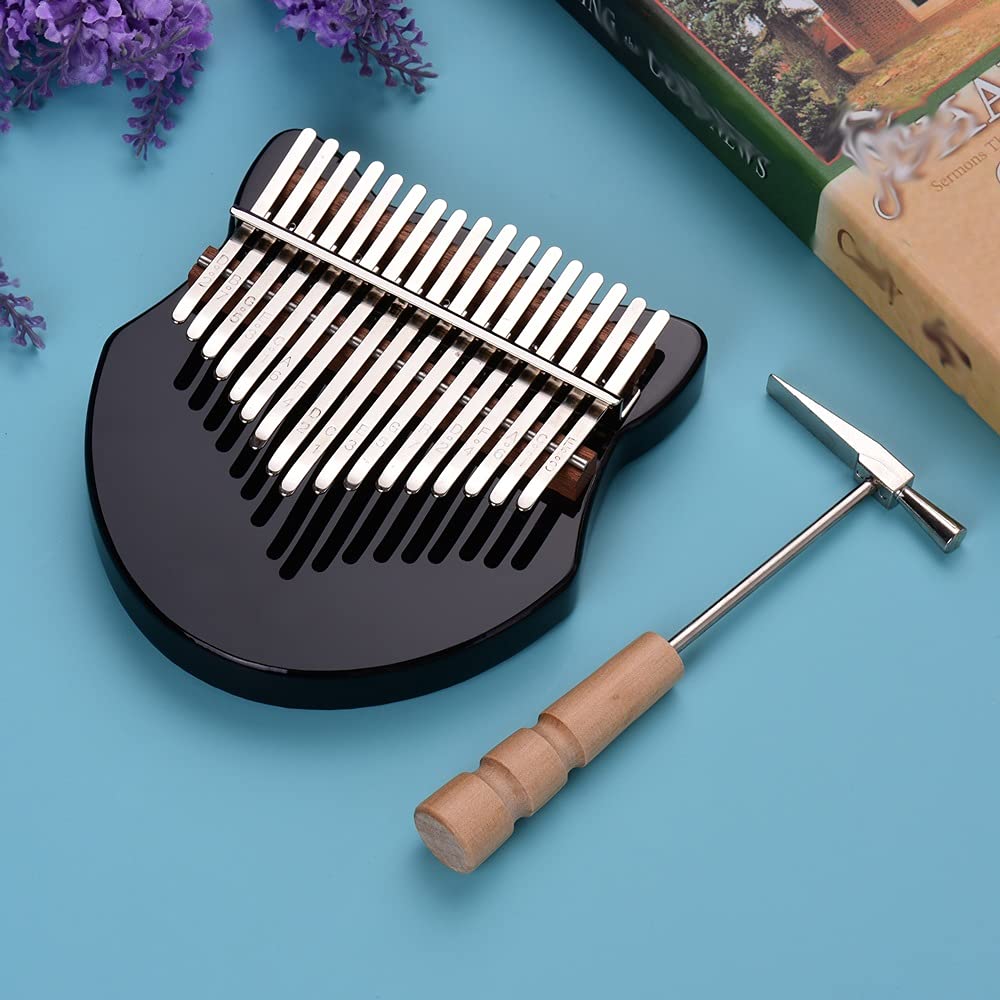 KXDFDC Cute Fox-Shaped 17 Key Thumb Piano Acrylic Material Tuning Hammer