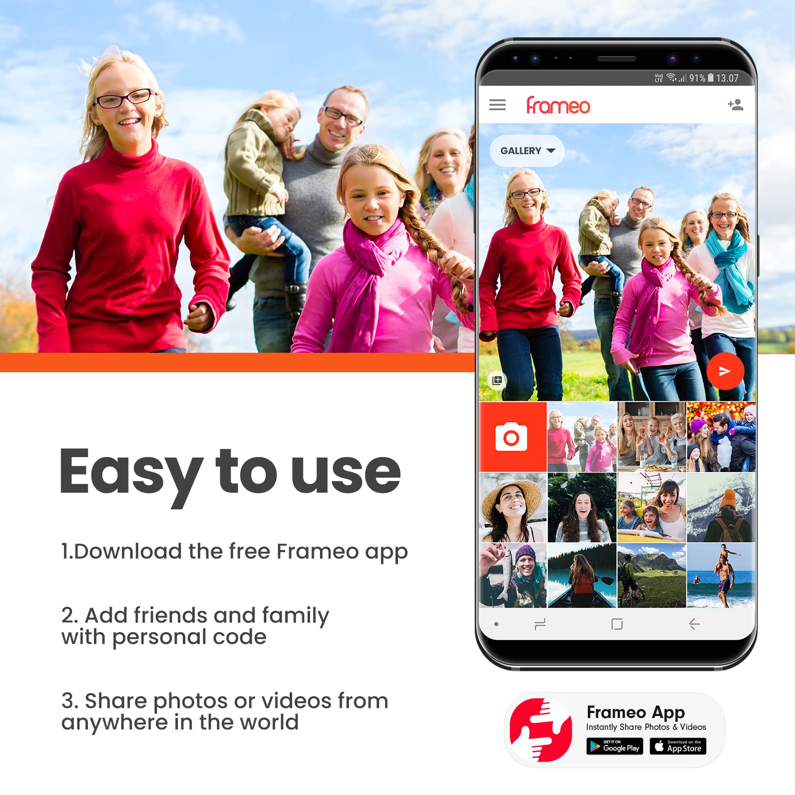 Jazeyeah 15.6 Inch Large Digital Picture Frame, Frameo WiFi Smart Digital Photo Frame with 32GB Storage and 1920 * 1080 IPS FHD Touch Screen, Free Storage - Gift for Friends and Family