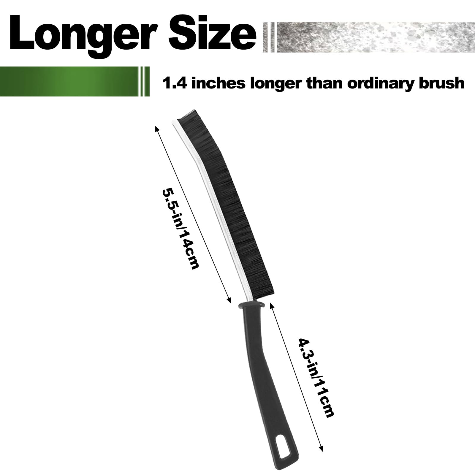 Hard Bristle Crevice Cleaning Brush, Crevice Cleaning Brush | Extra Strong & Long| Gap Cleaning Brush, Hard-Bristled Brush Set, Hand Bristled Stiff Bristle Cleaning Brush with Long Handle(4 pcs)