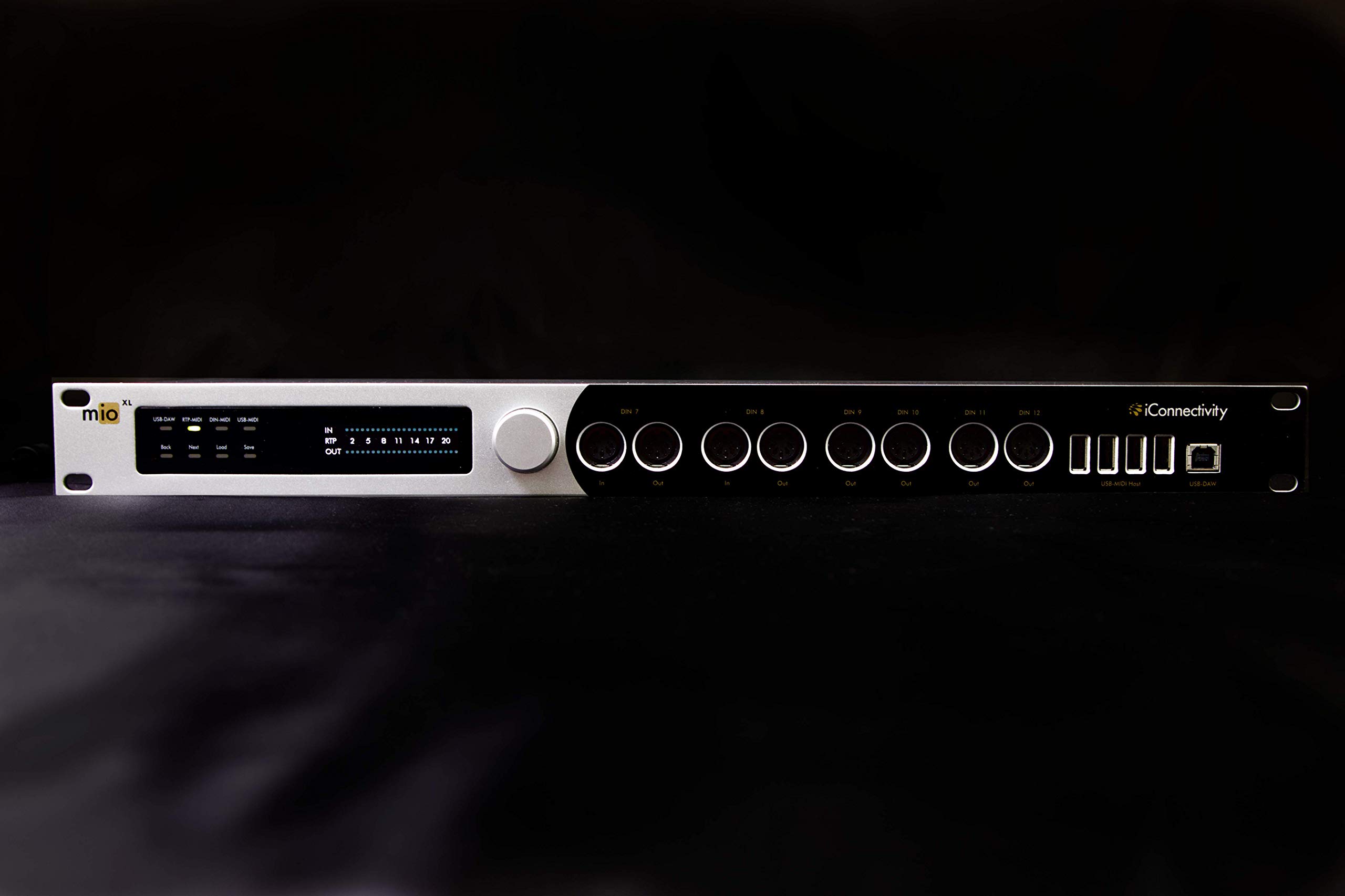iConnectivity Interface with 8 in x 12 Out 5-pin DIN-MIDI Ports (mioXL)