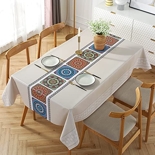 MLQL Nordic Bohemian Printing Rectangular Tablecloths for Table Party Decoration Waterproof Polyester Dining Tables Cover A8 140x210cm