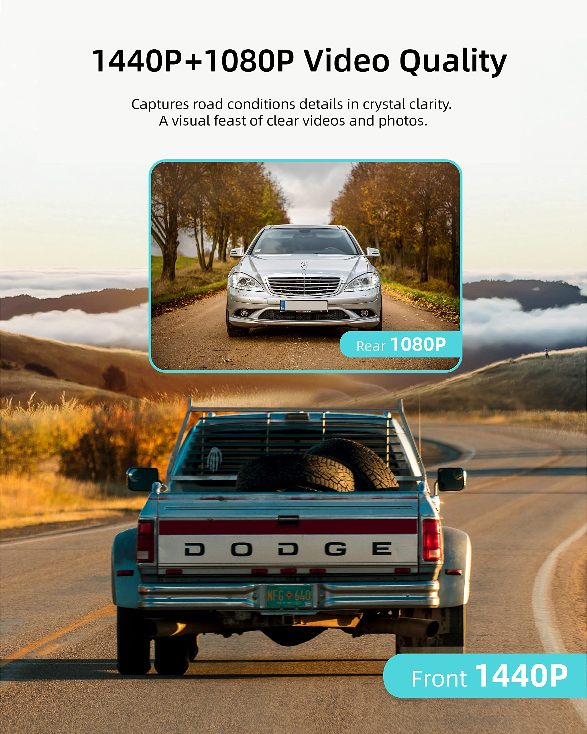 iZEEKER Dash Cam 4K, 2.5K Dual Dash Cam Front and Rear, 3" IPS Display Car Camera with Sony IMX335 Sensor, G-Sensor, Motion Detection, Parking Monitor, Loop Recording, WDR, Supports 256GB