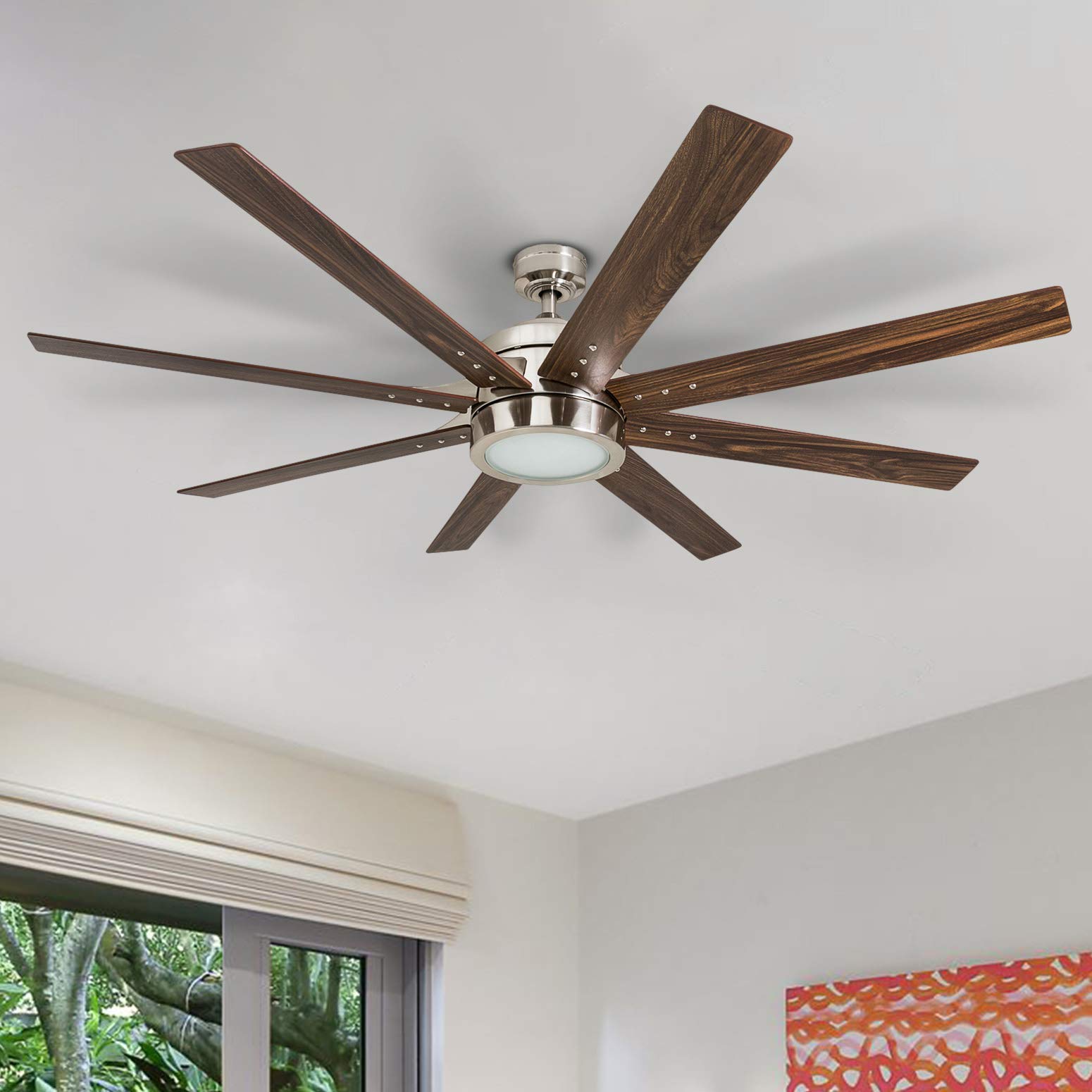 Honeywell Ceiling Fans 50608-01 Xerxes Ceiling Fan, 62, Brushed Nickel (Renewed)
