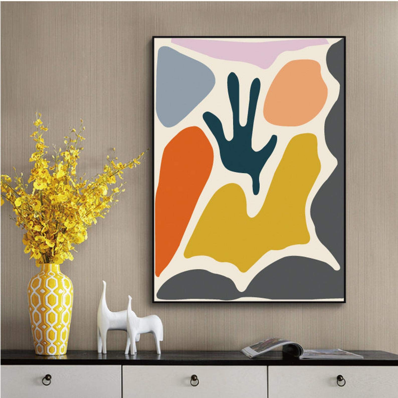iMagitek Set of 6 Unframed Colorful Modern Abstract Minimalist Retro Pop Wall Art Poster (8" x 10")