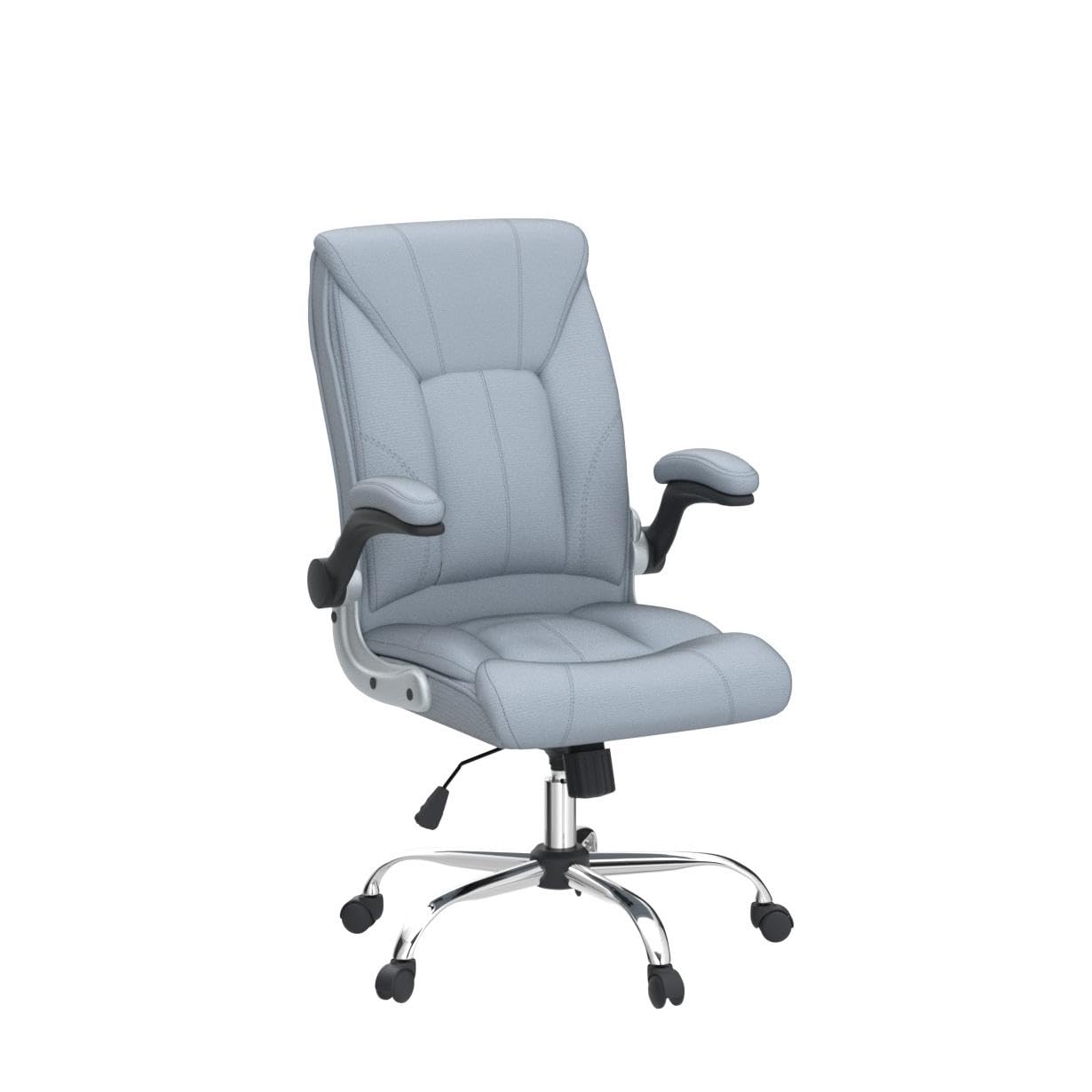 High Back Office Chair Computer Desk Chair Ergonomic Managerial Executive Chairs with Wheels and Flip-up Armrest, Gray