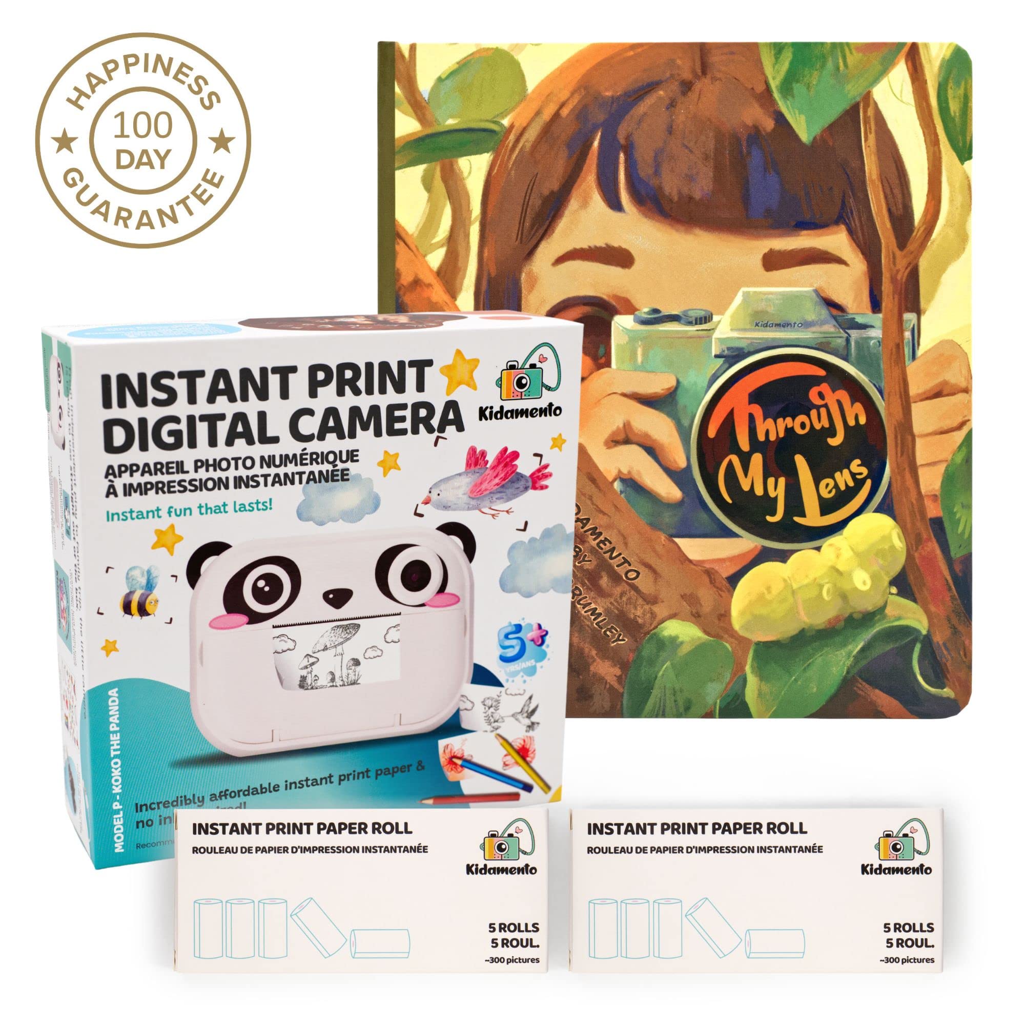 Kidamento Model P Instant Print Digital Camera and Photo Adventure Book Bundle, 100+ Hours of Fun Challenges