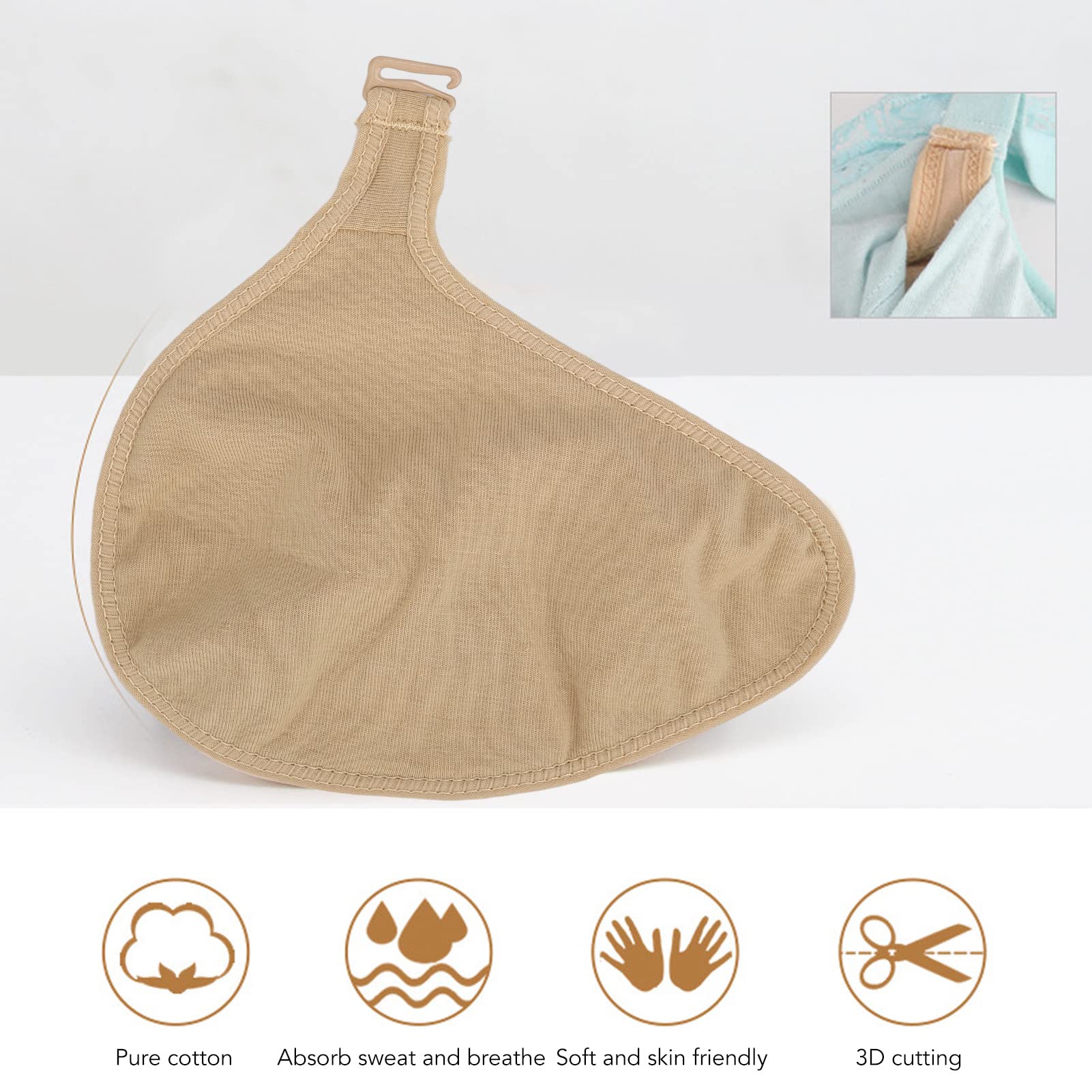 Hook Breast Protective Pockets Sleeves, Bra Insert Pads, Cotton Breast Form Light Ventilation Sponge Boobs for Breast Prosthesis, Breast Forms, Artificial Fake Boobs, Mastectomy