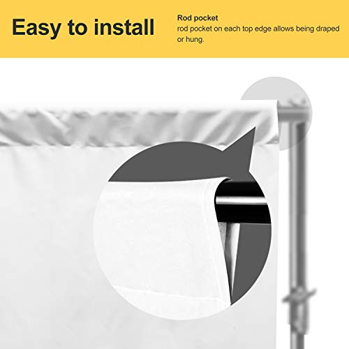 Julius Studio 10 ft. x 20 ft. Large Heavy Duty White Backdrop, Pure White Seamless Background, A+ Grade High Density > Standard, Synthetic Long Life Screen Fabric for Photo Video Studio, JSAG198
