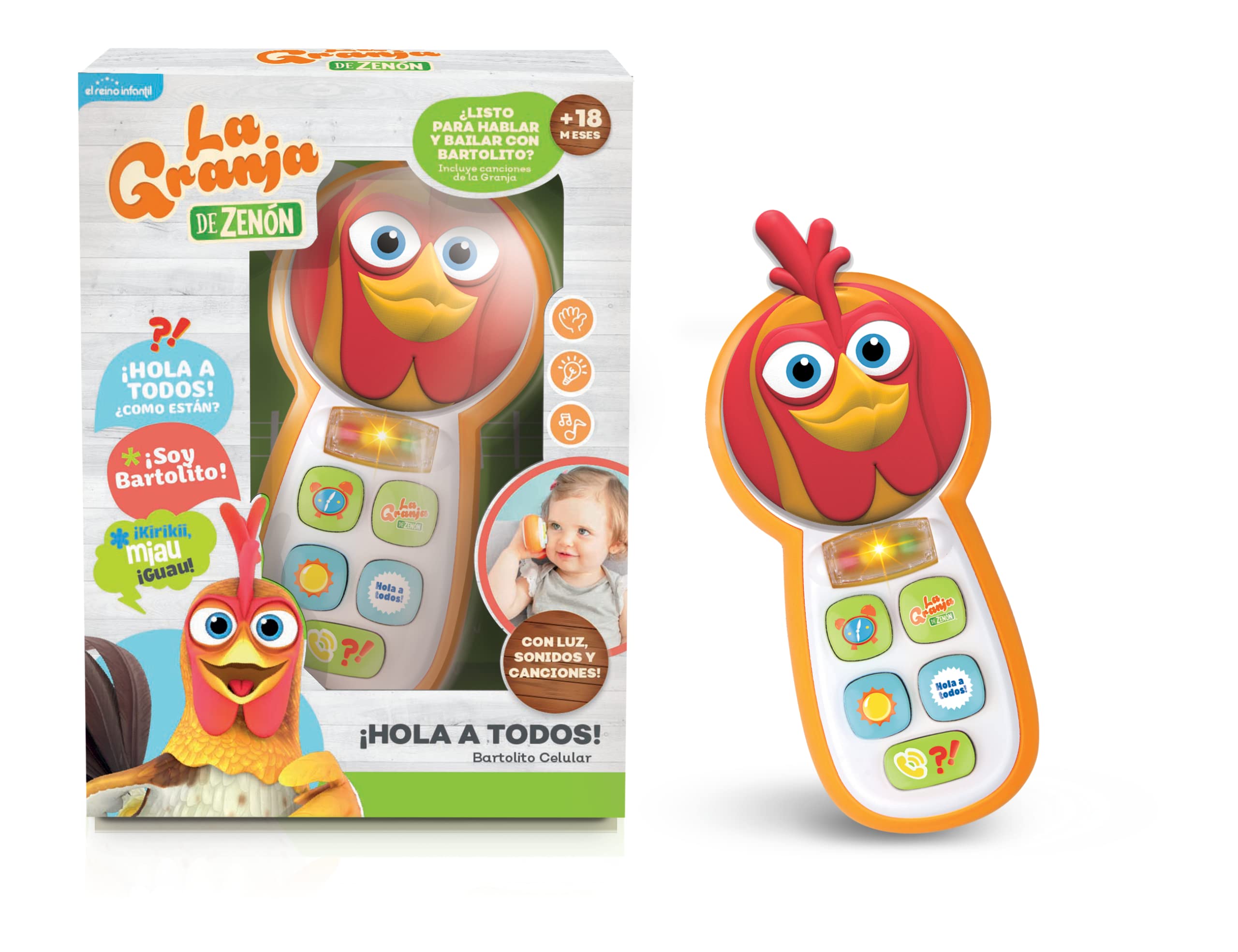 La granja de Zenon Phone Hi Everyone with Light, Sounds and Music from The El Reino Infantil