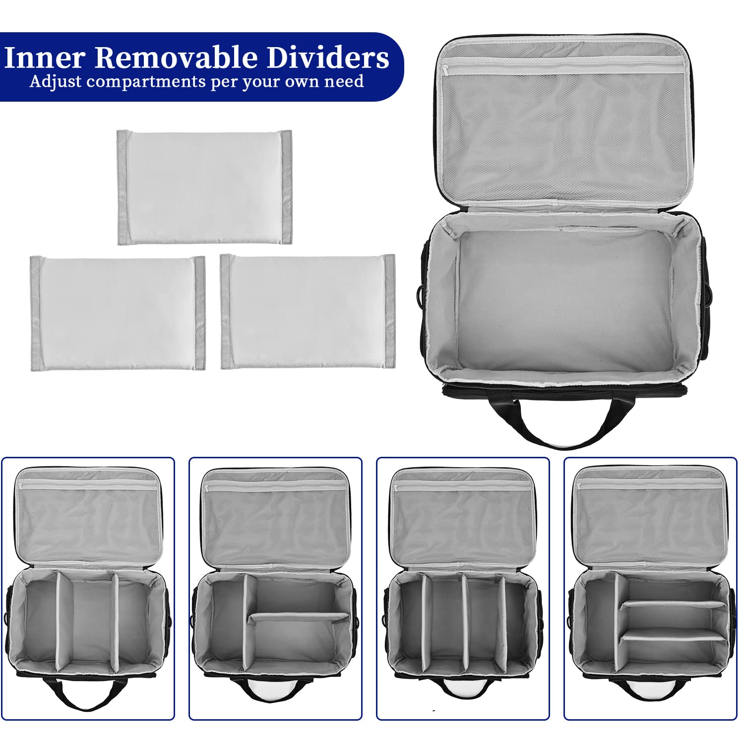 LEFOR·Z Home Health Nurse Bag Medical Bag Empty First Aid Storage with Detachable Divider Medical Supplies Bag for Nursing Student,Therapist,Doctors