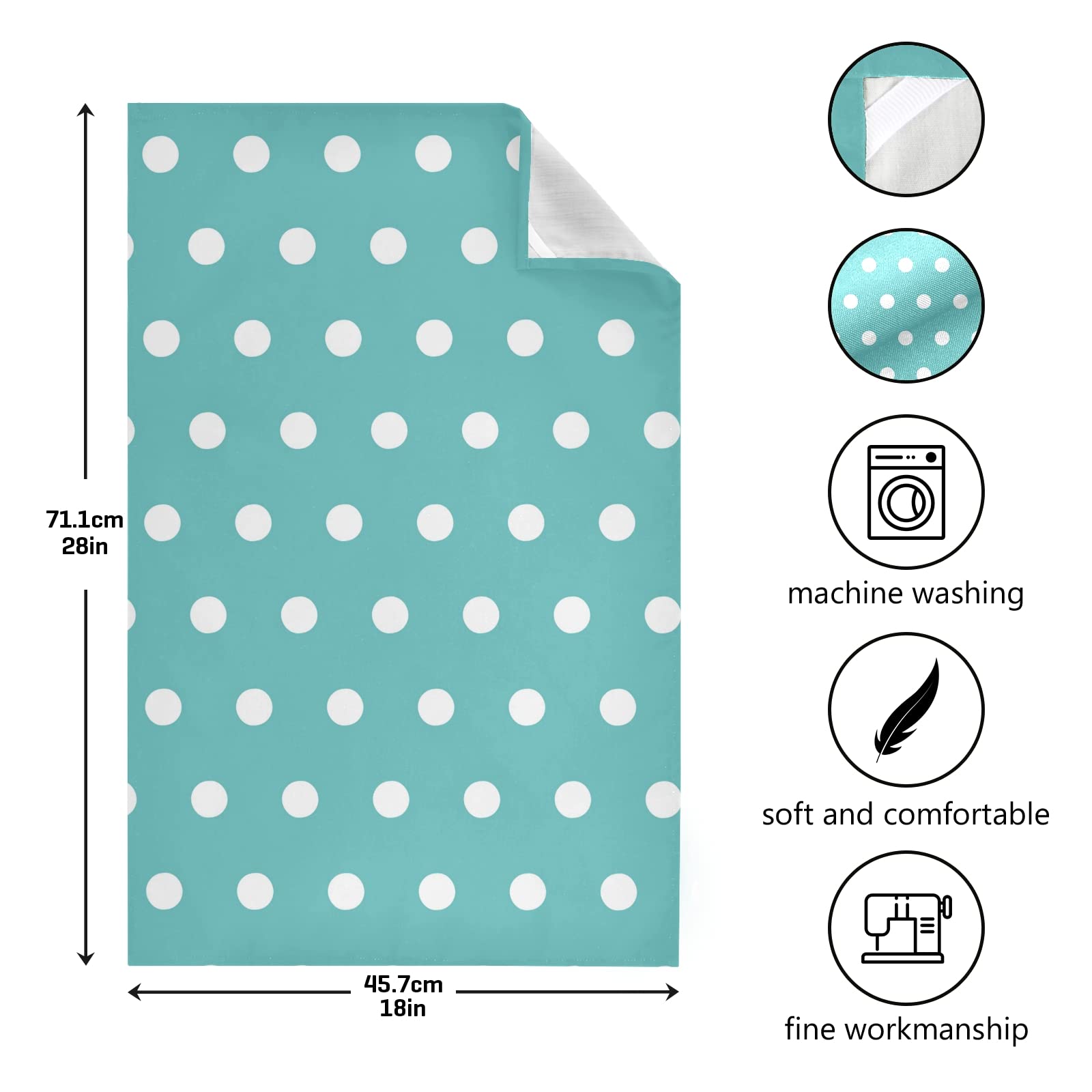 Kigai Kitchen Dish Towels Polka Dot Turquoise Soft Tea Towel Set of 6 Absorbent Dishcloths Hand Towels for Dish Clean Cloth 28" x 18"