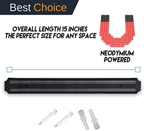 Magnetic Knife Strips (Set Of 2), 15 Inch Magnetic Knife Storage Strip, Knife Holder, Knife Rack, Knife Strip, Kitchen Utensil Holder, Tool Holder, Multipurpose Magnetic Knife Rack