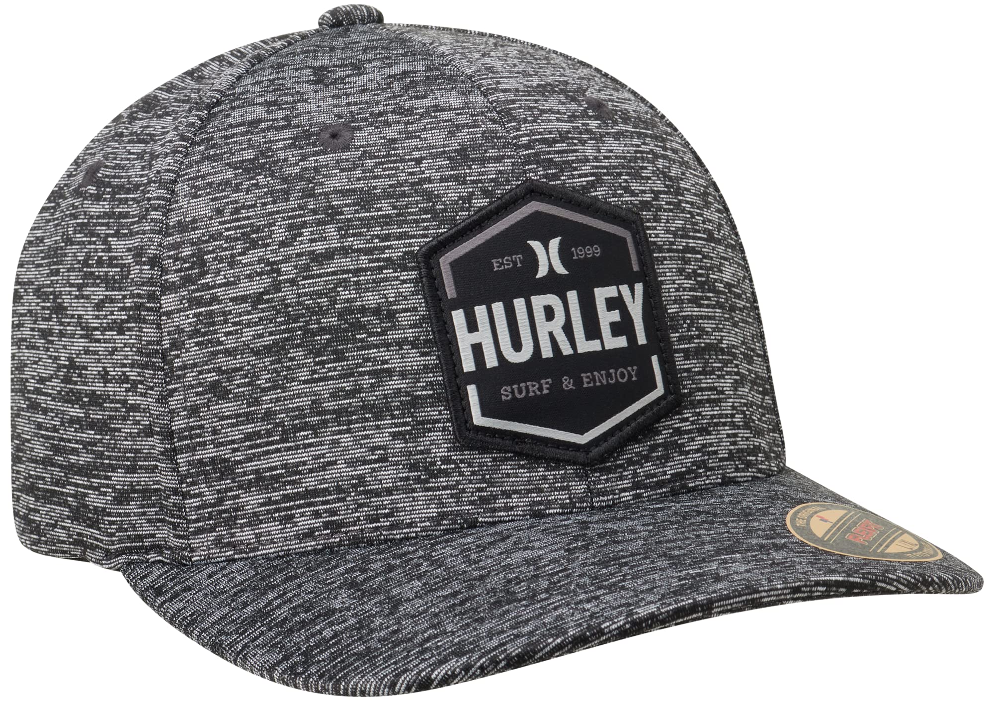 Hurley Men's Baseball Cap - Wilson Fitted Hat, Size Large-X-Large, Light Grey