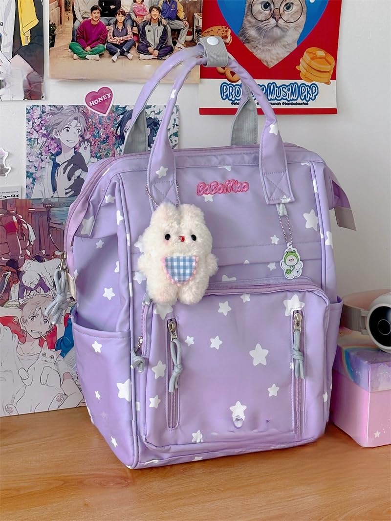 irLocy Star Backpack Y2K Backpack Cute Preppy Backpack Aesthetic Backpack Y2K Accessories (purple)