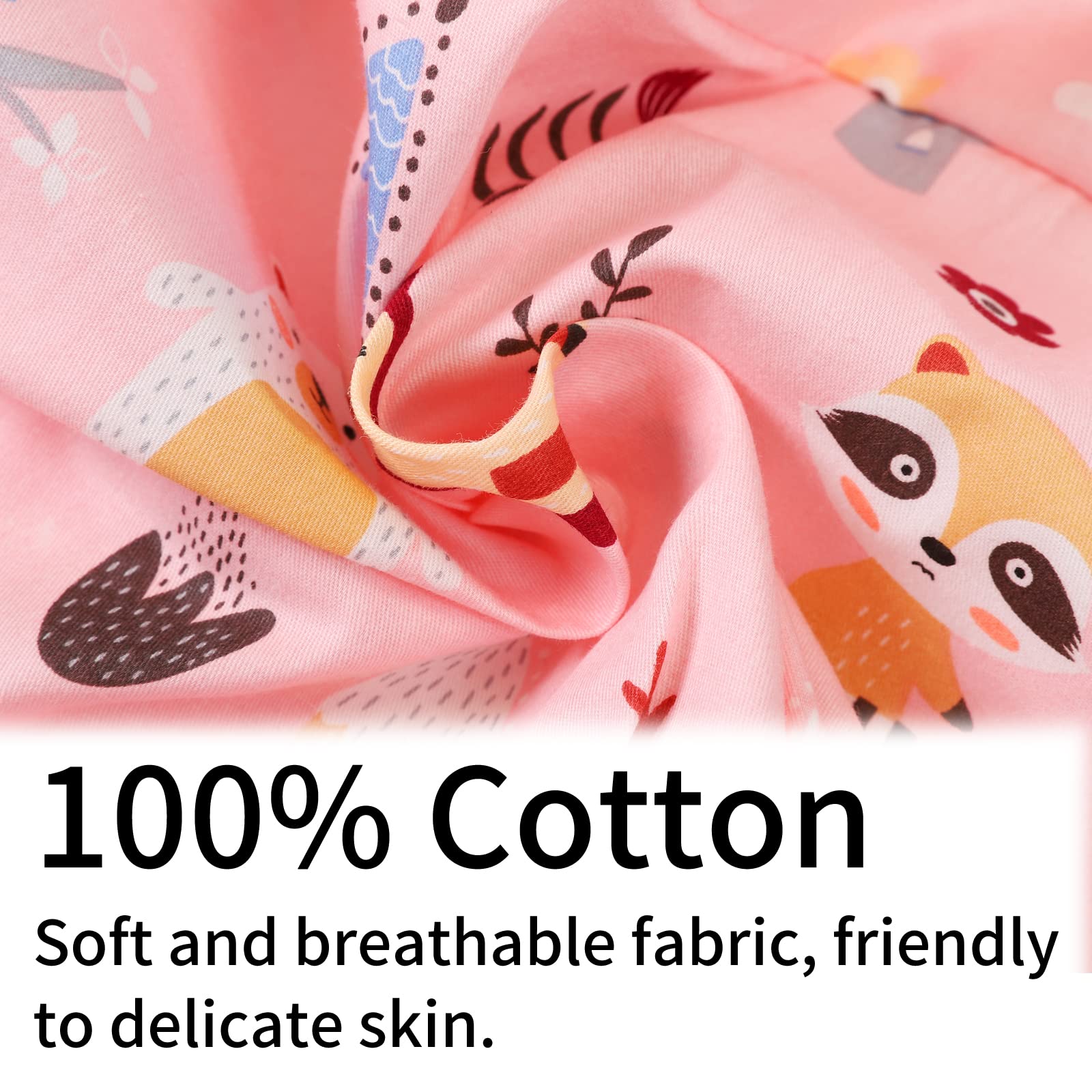 Onacosht Nursing Pillow Cover Cotton 2 Pack Soft Feeding Pillow Slipcover Fits Standard Infant Nursing Pillow or Positioner for Boy and Girl, Fox, Bear, Deer Rabbit Printing