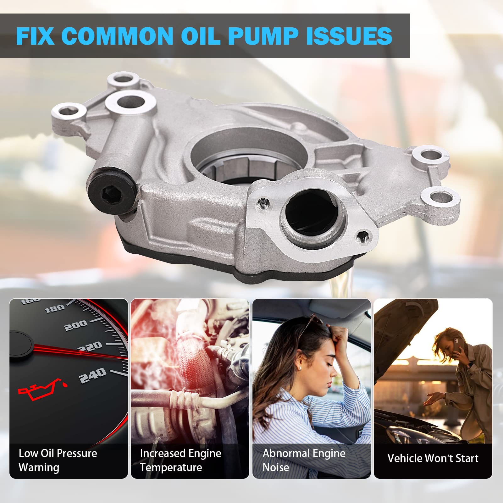 High Volume Oil Pump Replacement - Compatible with 4.8L 5.3L 6.0L Silverado, Suburban, Tahoe, Trailblazer, GMC Sierra, Yukon, Cadillac Escalade - Replace M295HV