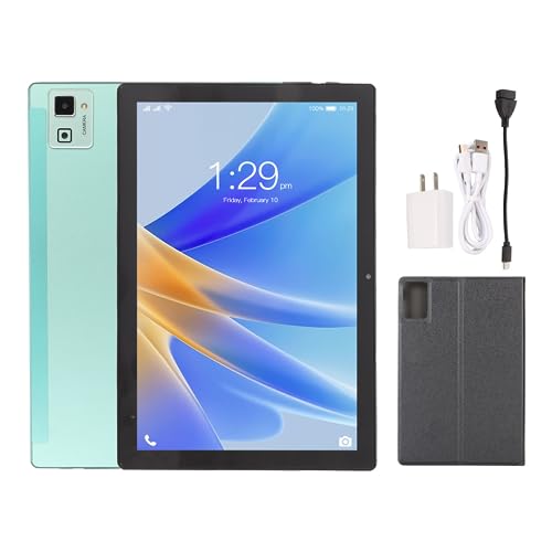 Honio 10.1 Inch Tablet 100-240V 4G Tablet Dual Speakers 5.0 8MP Front 16MP Rear 6GB 128GB for Android 12 for Learning (US Plug)